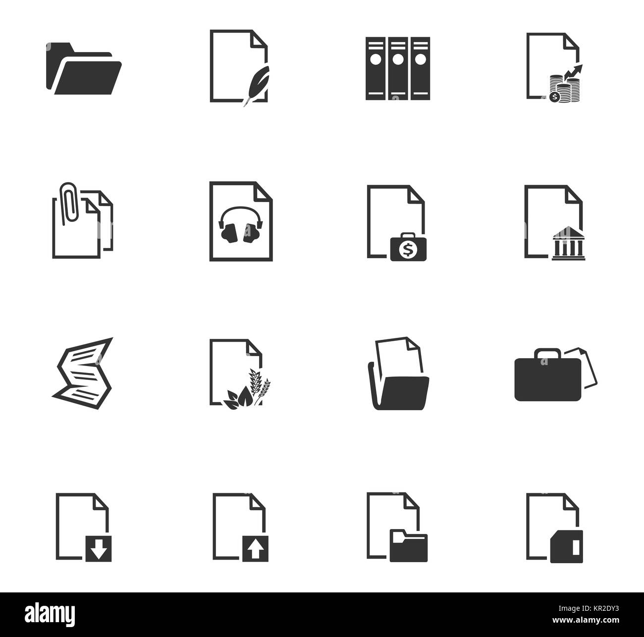 Documents icons set Stock Photo - Alamy