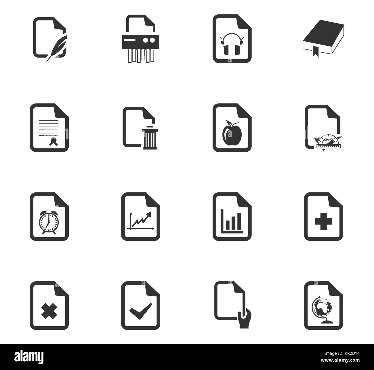 Documents icons set Stock Photo - Alamy