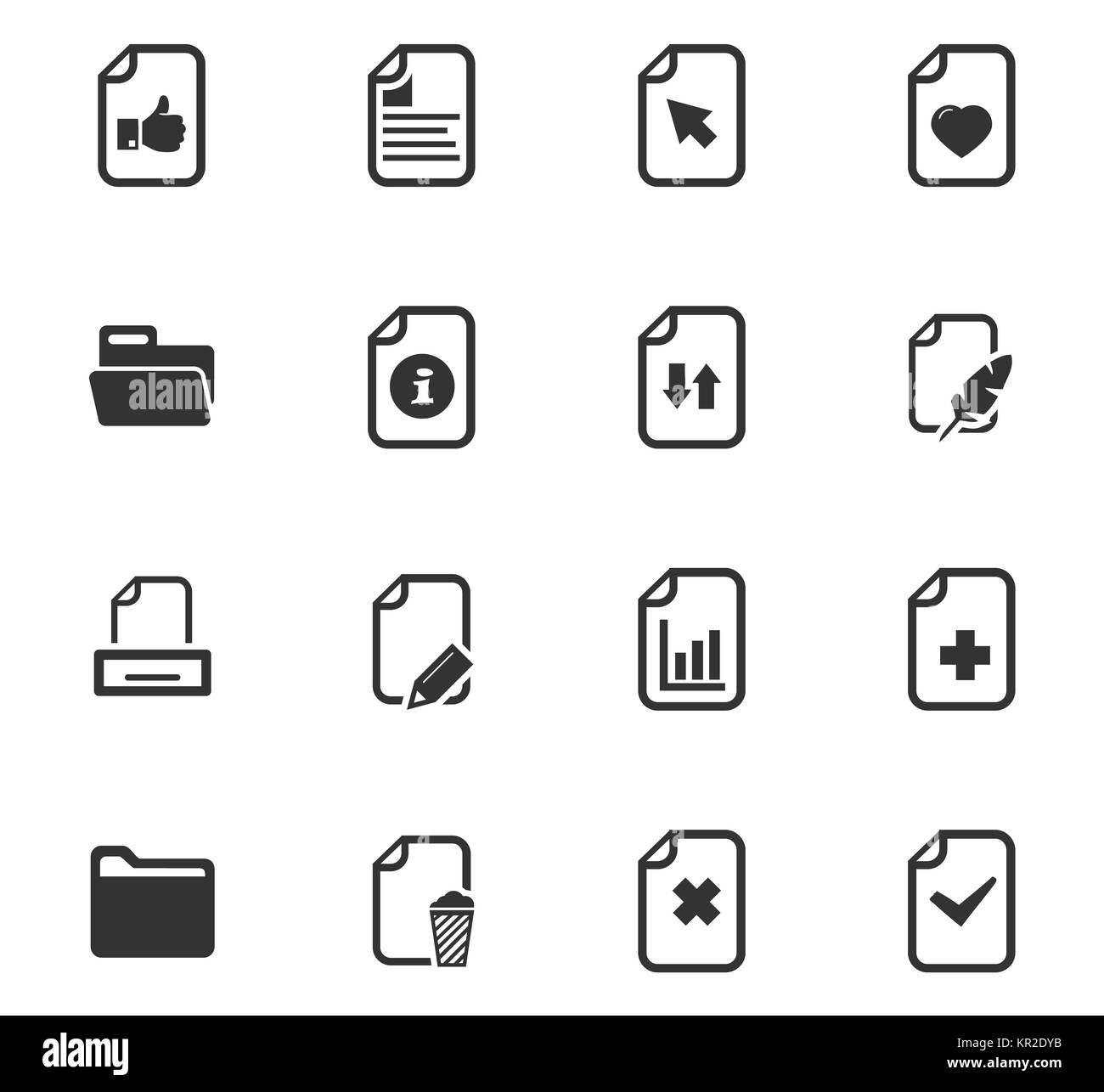Documents icons set Stock Photo - Alamy