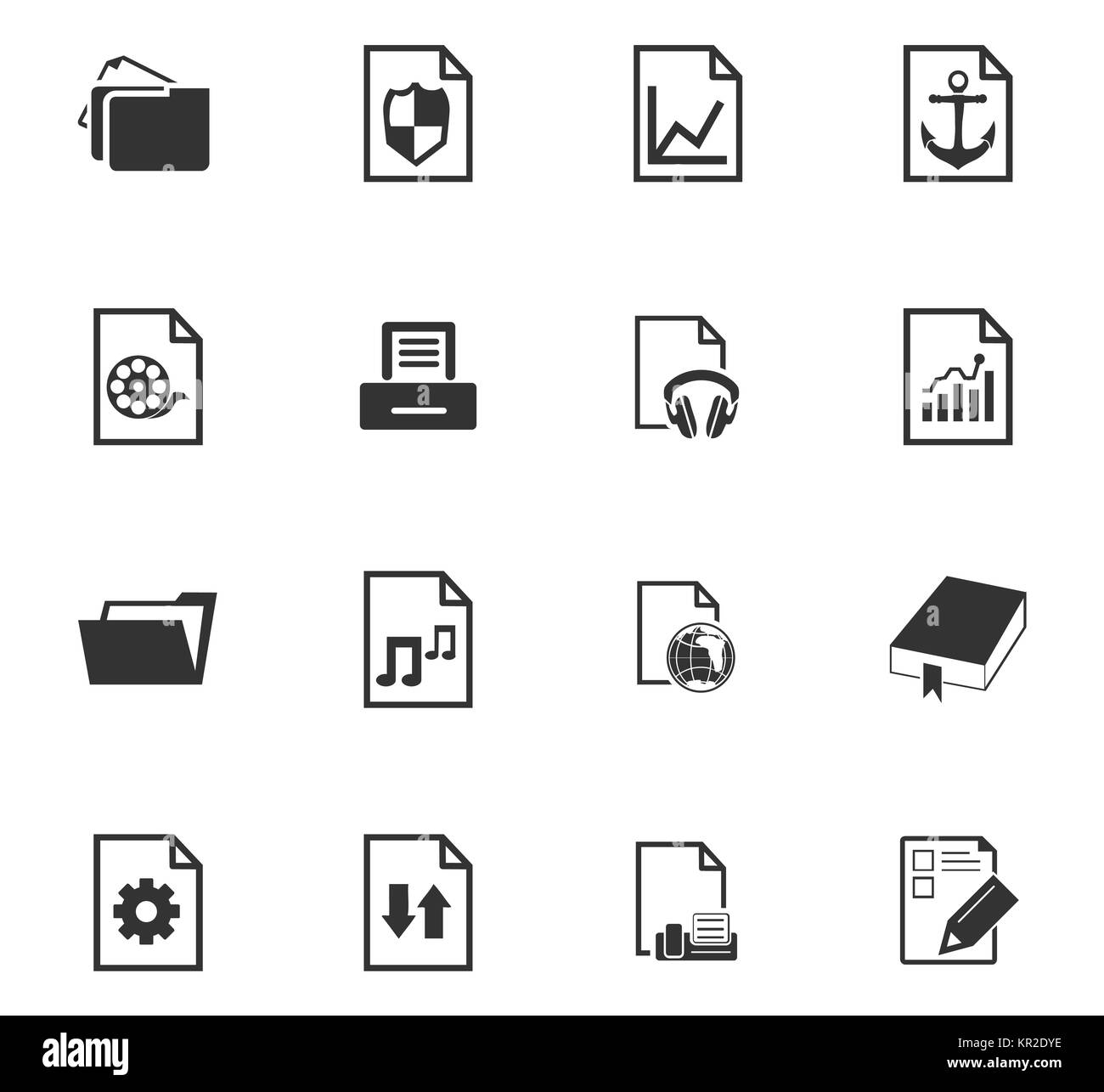 Documents icons set Stock Photo - Alamy
