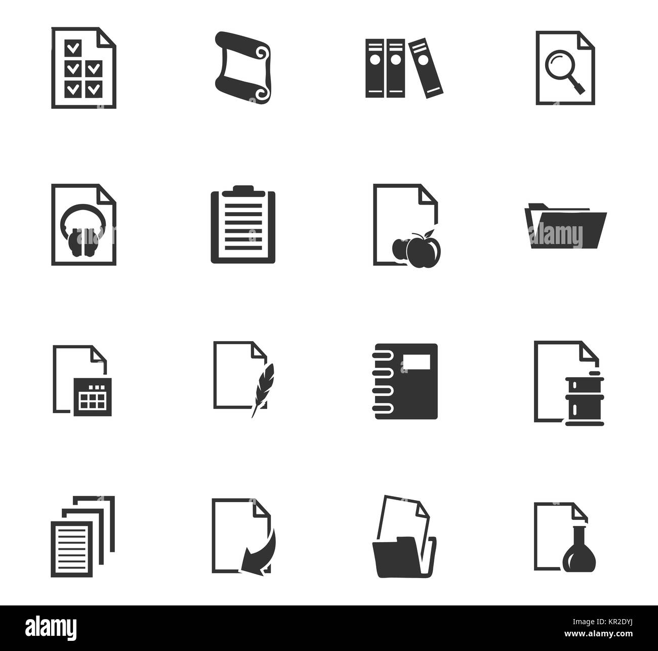 Documents icons set Stock Photo - Alamy