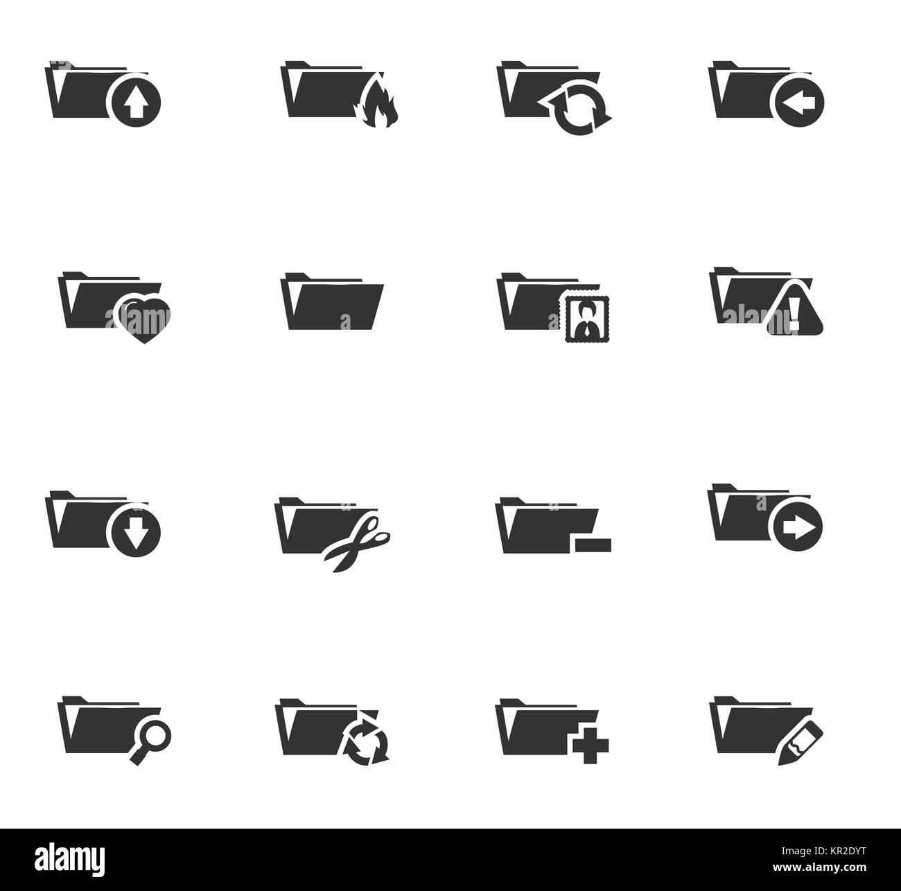 Folders icons set Stock Photo - Alamy