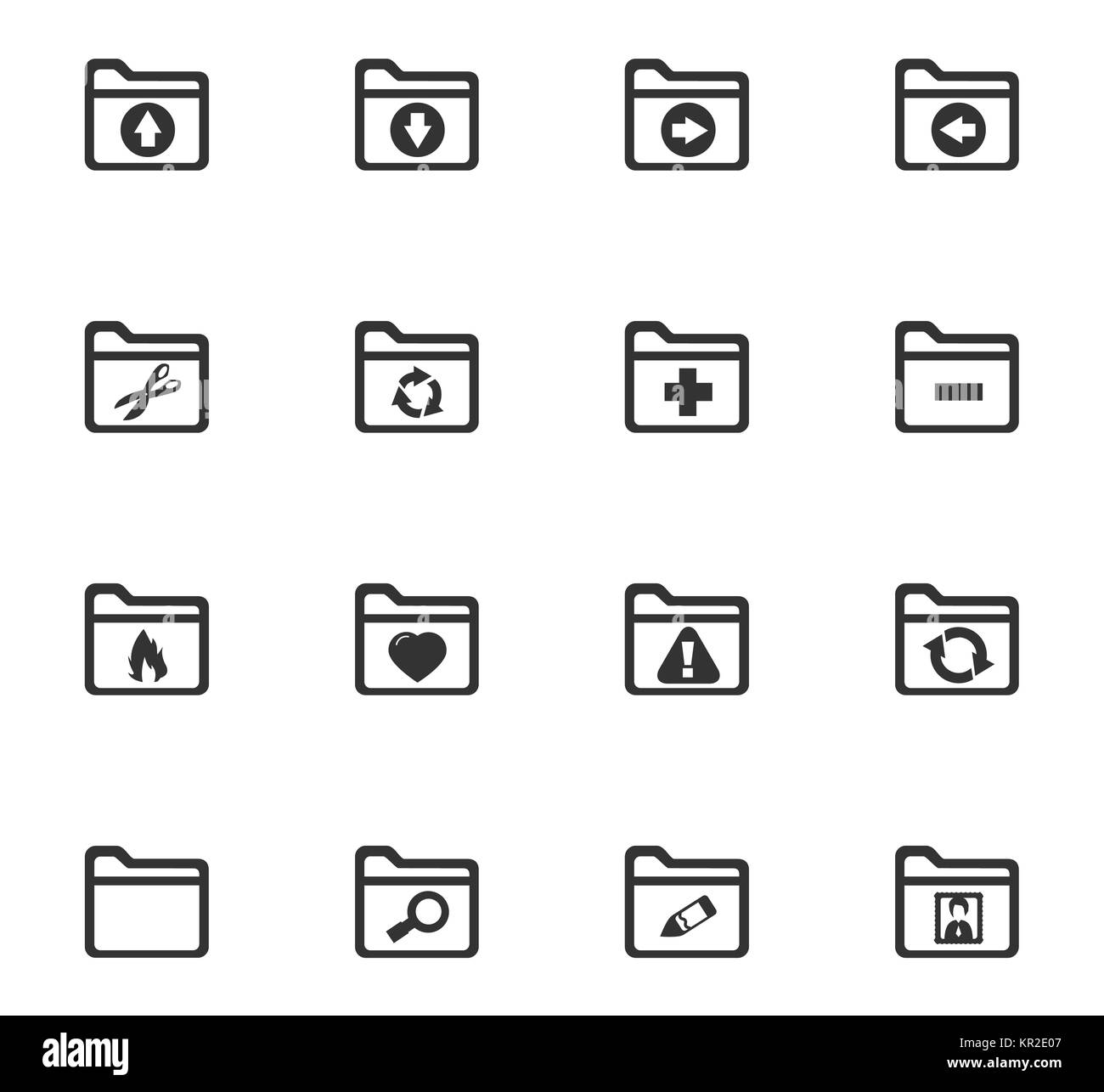 Folders icons set Stock Photo - Alamy