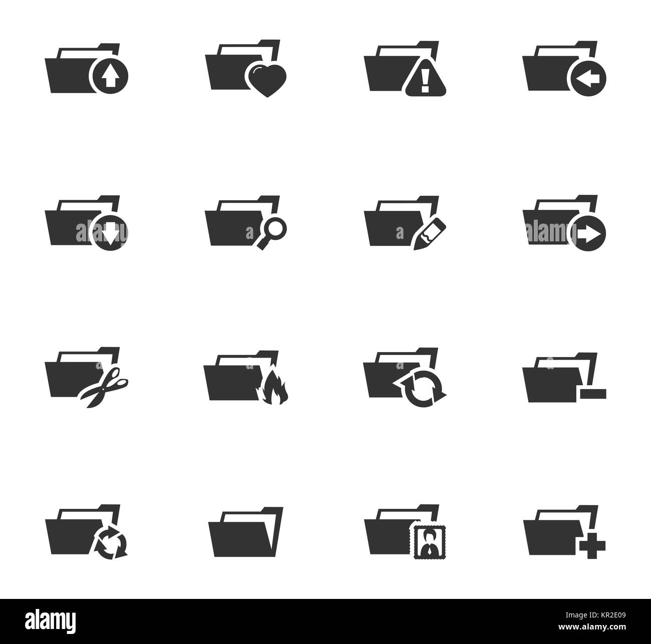 Folders icons set Stock Photo - Alamy