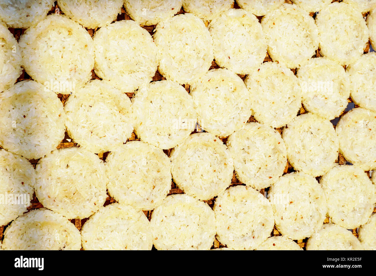 Dry Sticky Rice circular shape Stock Photo - Alamy