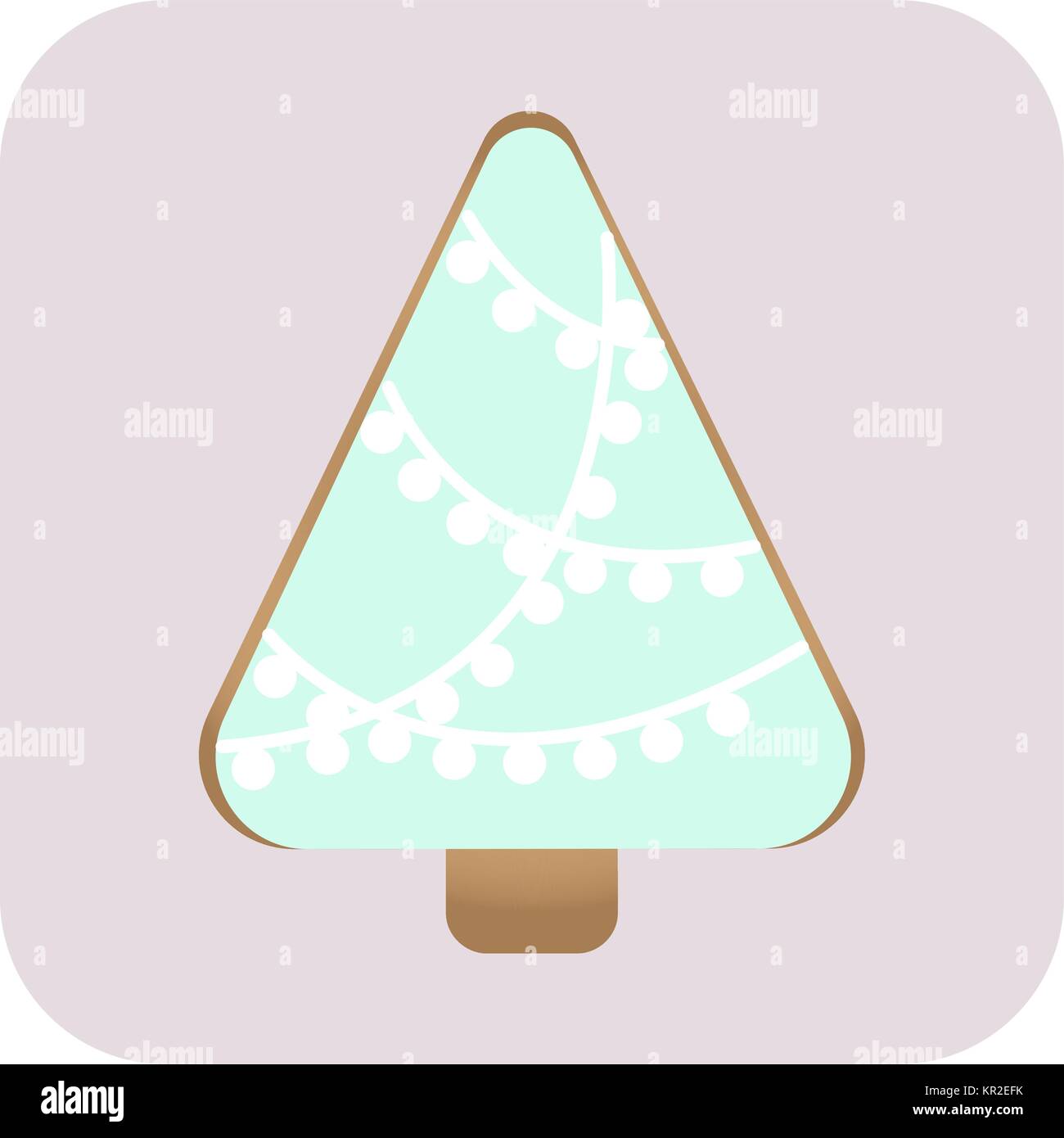 christmas card with a gingerbread, christmas tree shape Stock Vector ...