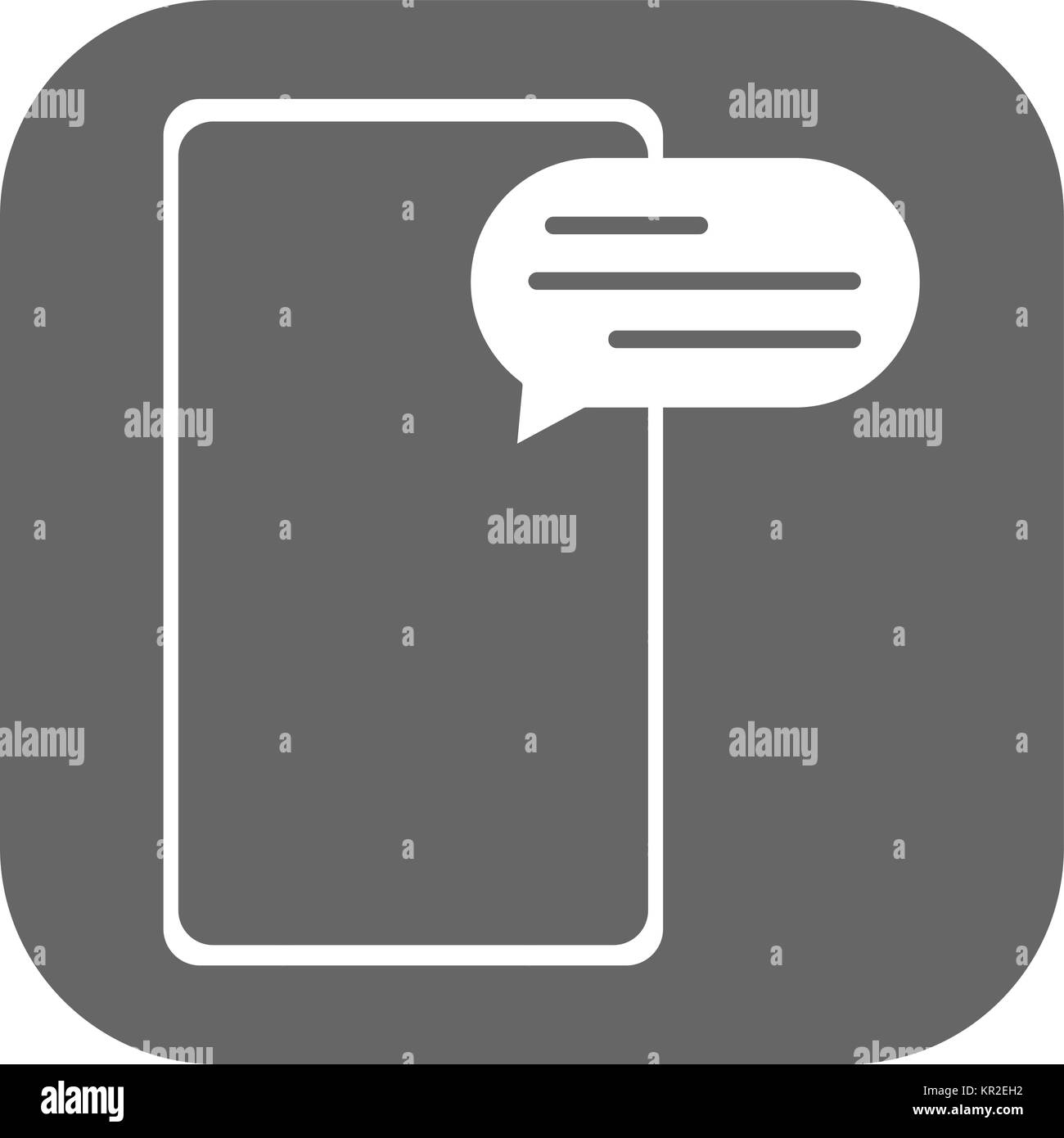 Message Icon in trendy flat style isolated on grey background. Sms ...