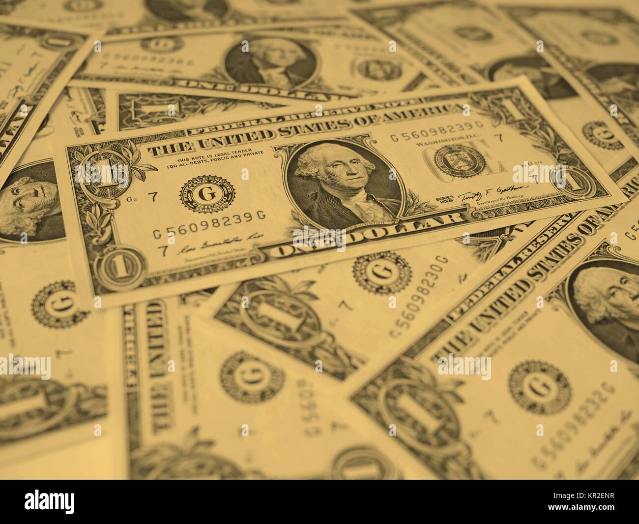 Dollar notes 1 Dollar - vintage Stock Photo - Alamy