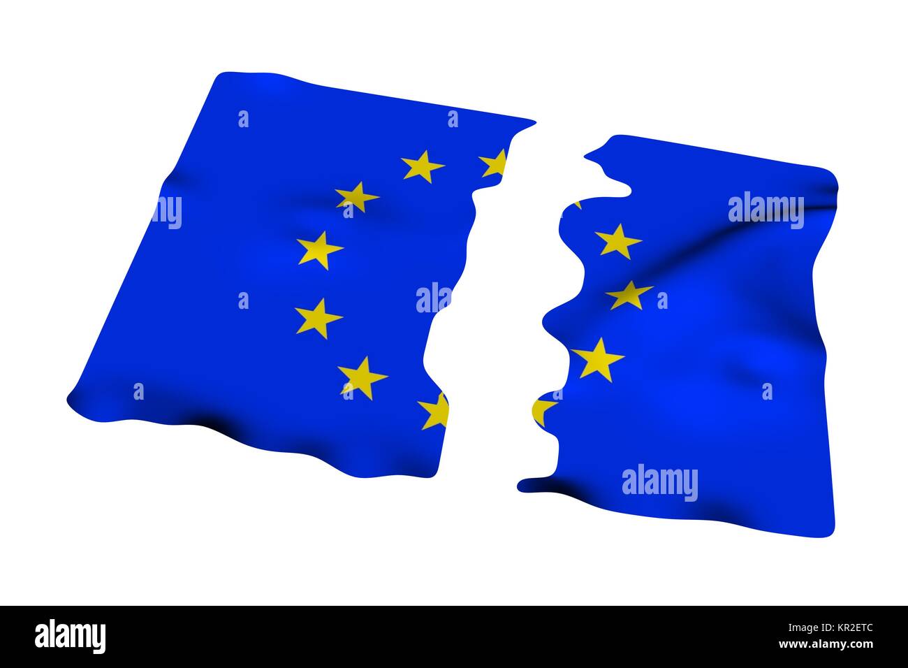 EU flag broken up Stock Photo - Alamy