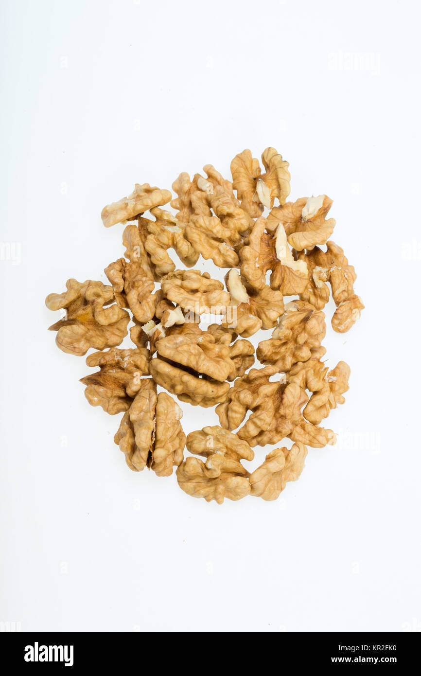 cracked walnut isolated on the white background Stock Photo - Alamy