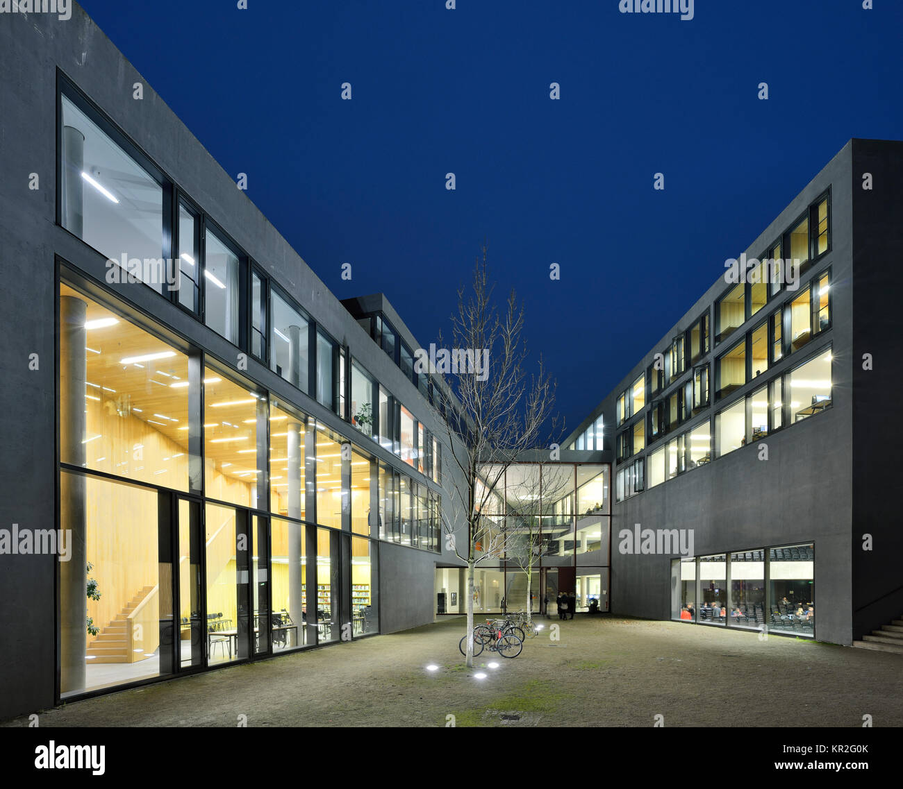 University Library of the Bauhaus-University, Night Scene, Weimar ...
