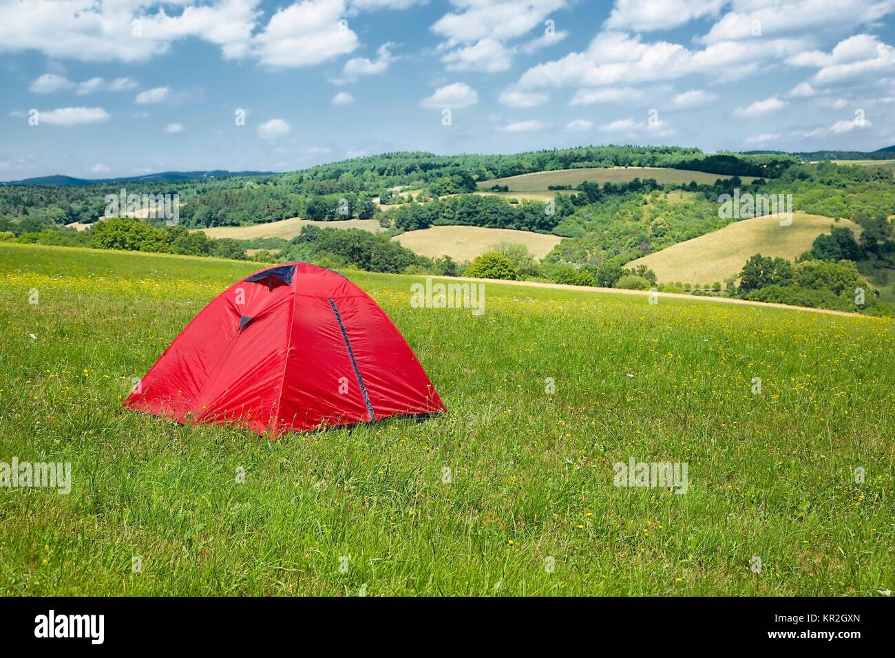 Grassland red tent hi-res stock photography and images - Alamy