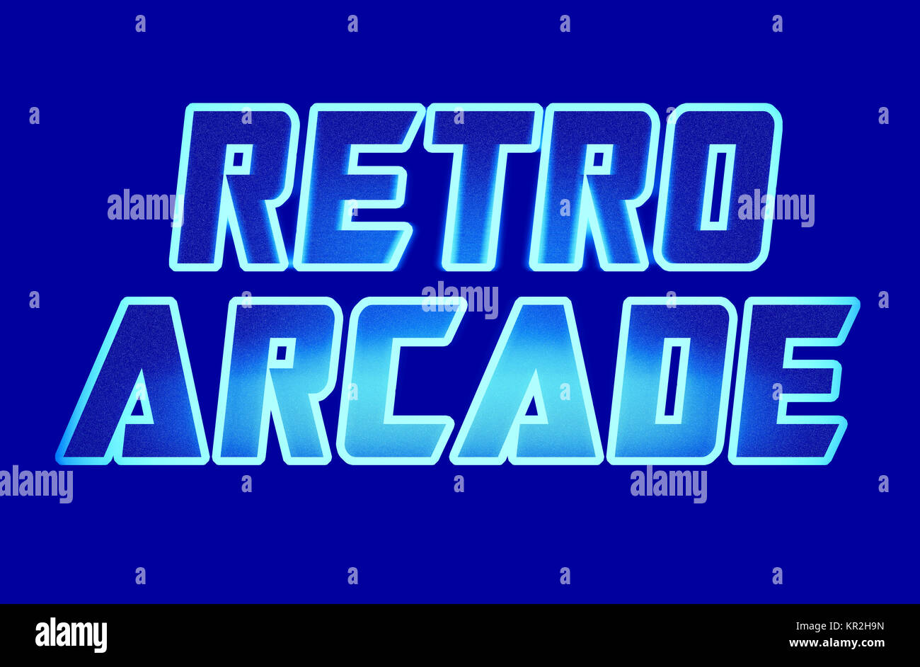 Horizontal blue retro arcade text illustration background Stock Photo ...