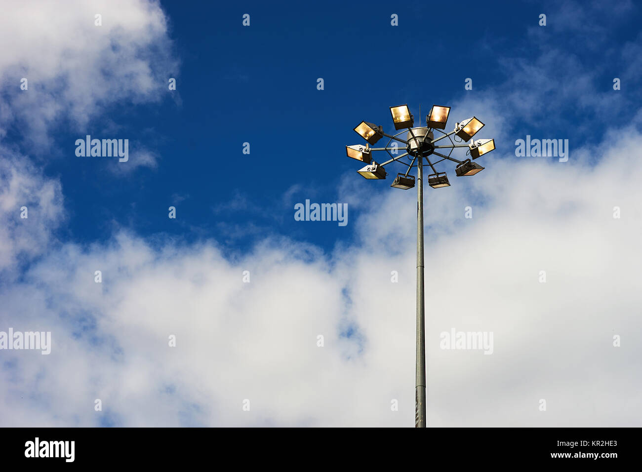 Horizontal right aligned street lamp background Stock Photo - Alamy
