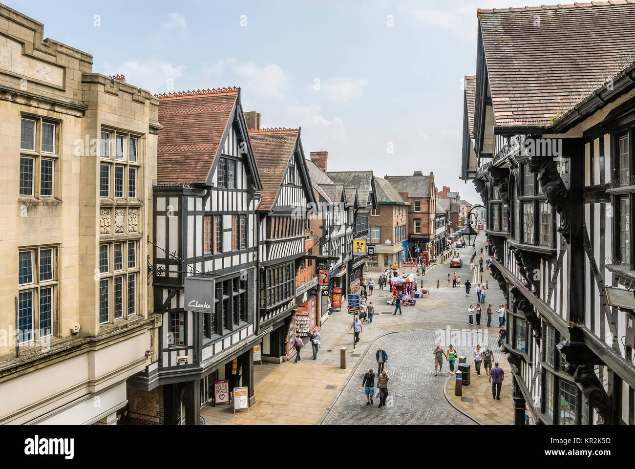 Cityscape at the old town of Chester, Cheshire, England, UK Stock Photo ...