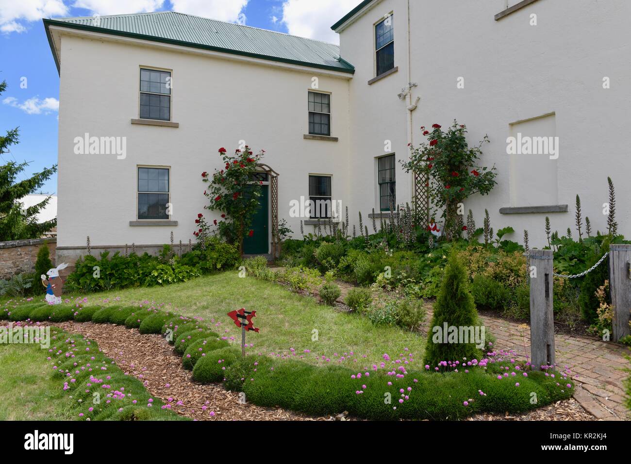 Traditional Australian homes with gardens in Tasmania, Australia Stock ...