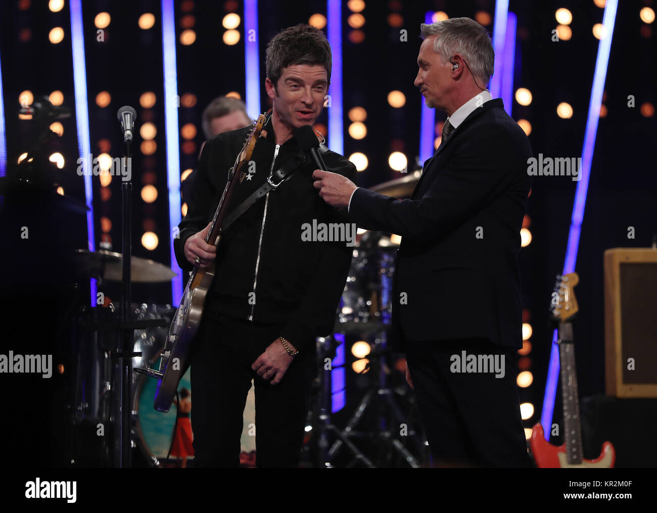 Noel Gallagher and Gary Lineker during the BBC Sports Personality of the Year 2017 at the ...
