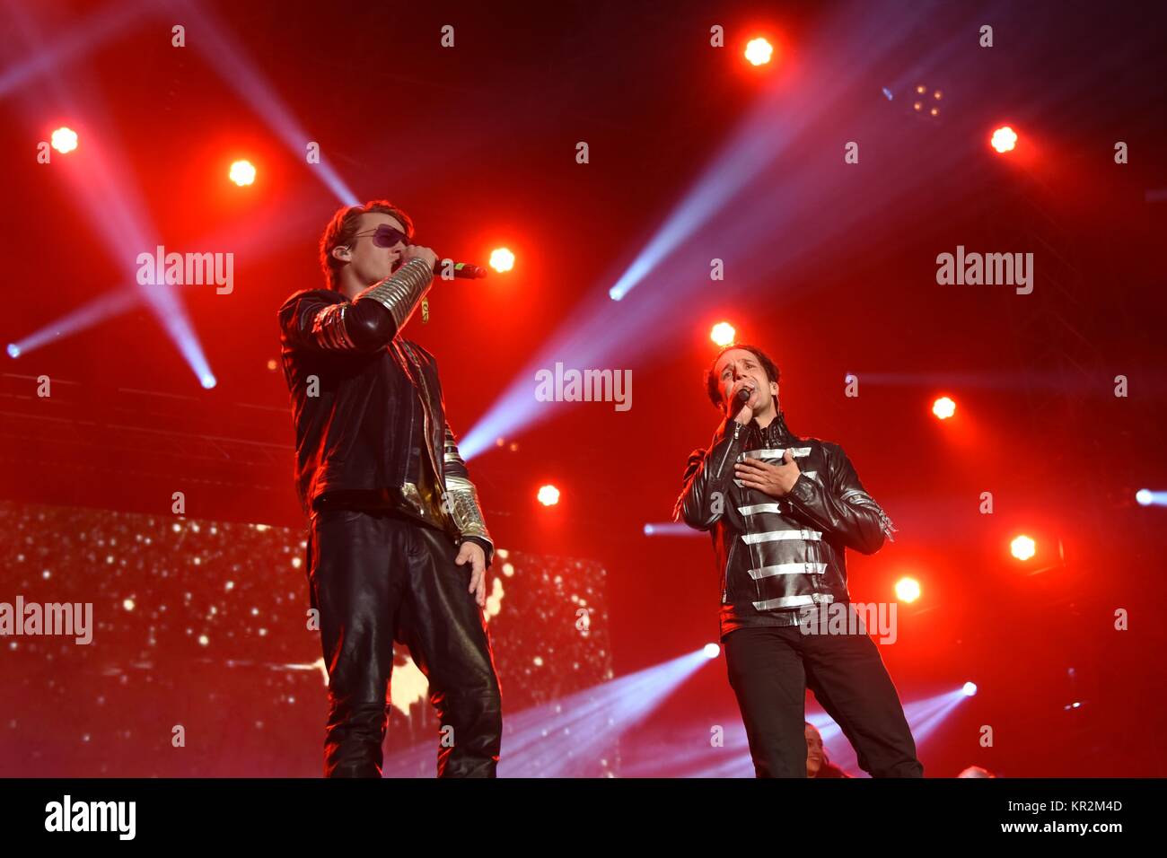 Slovakia, Trencin – July 6, 2017. Bard Ylvisaker (L) and Vegard ...