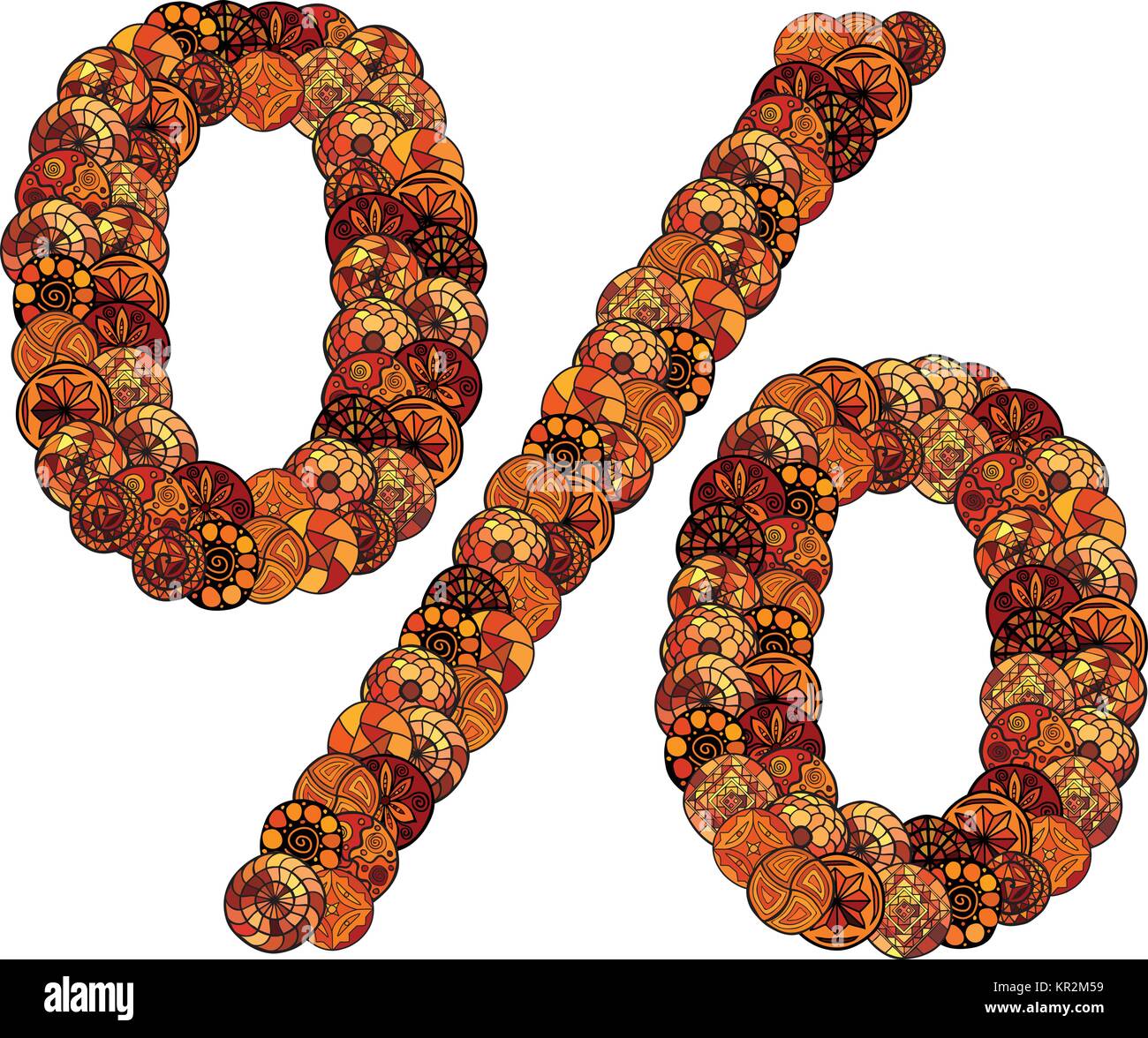 abstract vector font, made of ethnic elements - percent sign Stock ...