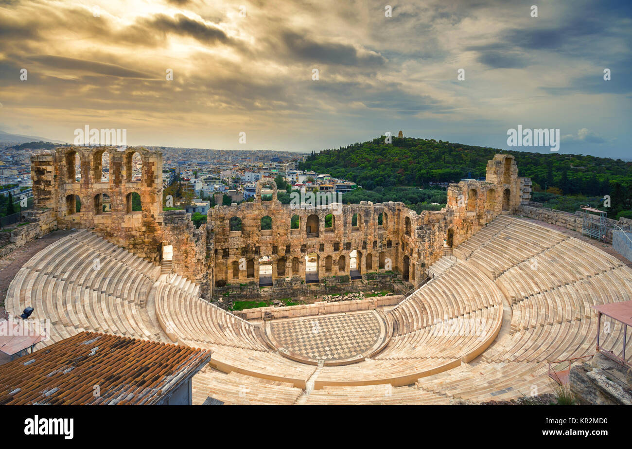The theater of Herodion Atticus under the ruins of Acropolis, Athens ...