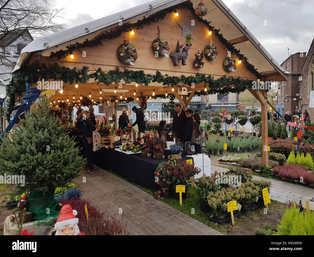December 2017 - Shoppers buying goods at the Exeter Christmas Market in ...