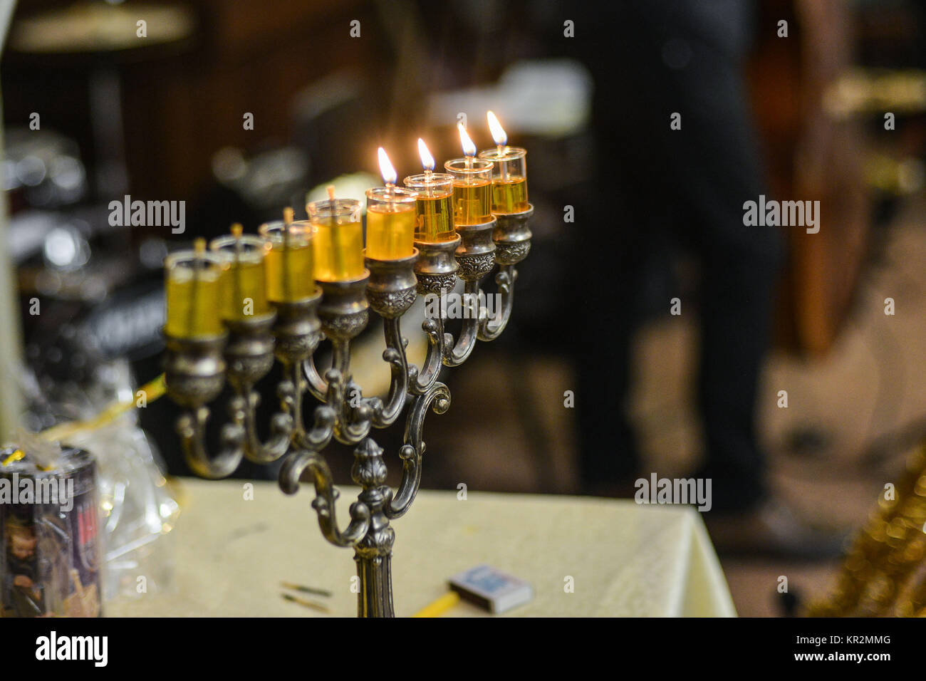 image of jewish holiday Hanukkah background with menorah traditional ...