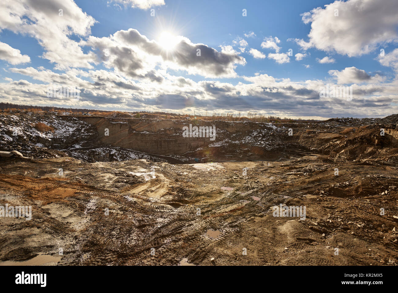 Industrial Worksite in Sunlight Stock Photo - Alamy