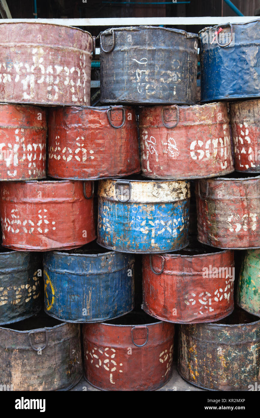 Oil drums stacked hi-res stock photography and images - Alamy