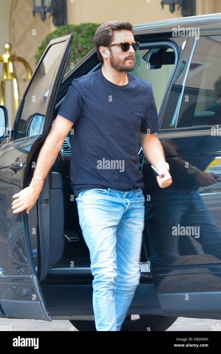 Scott Disick arrives with son Reign at Montage Hotel in Beverly Hills ...
