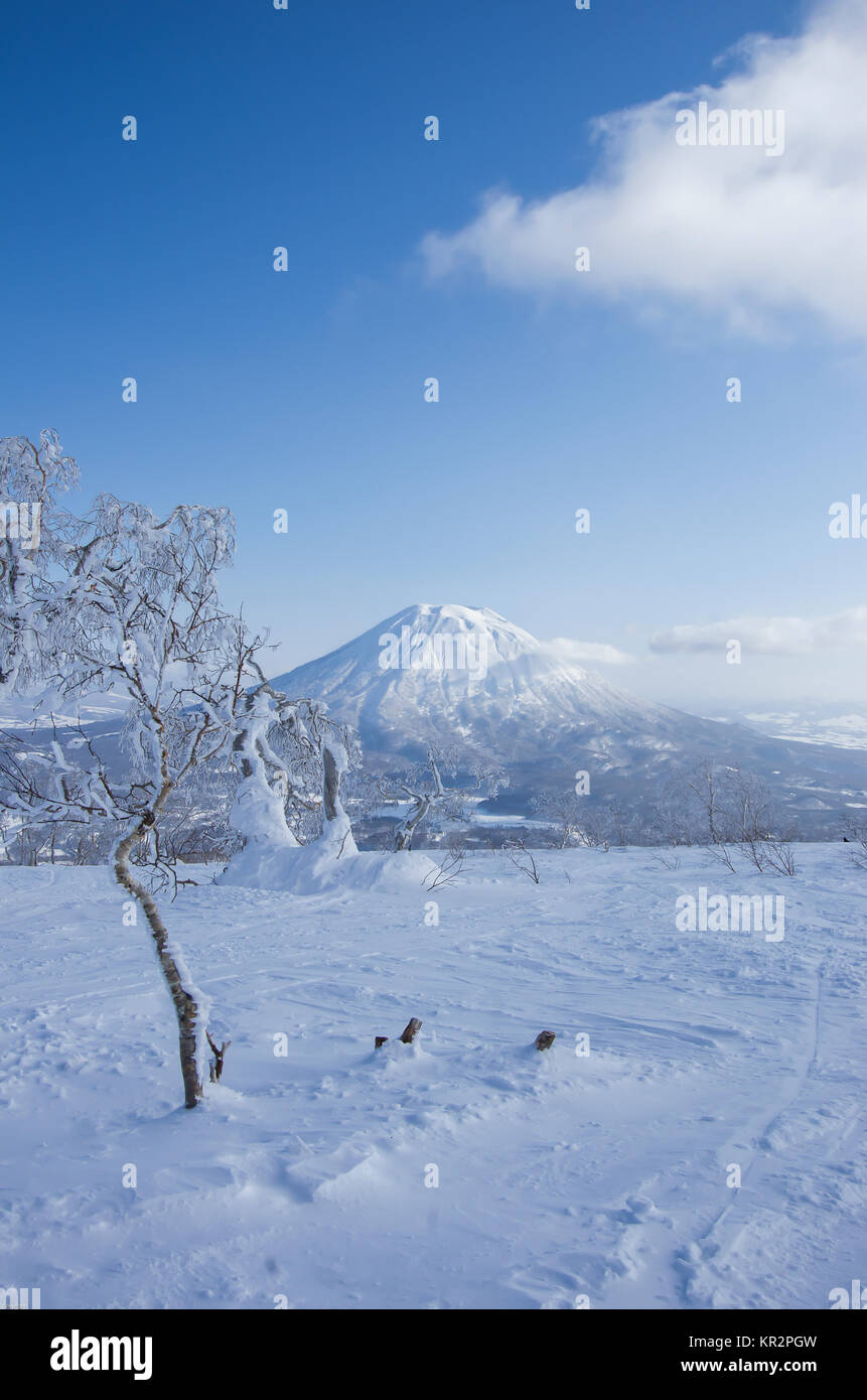 Snow covered mountain, Mount Yotei, Niseko, Japan Stock Photo - Alamy