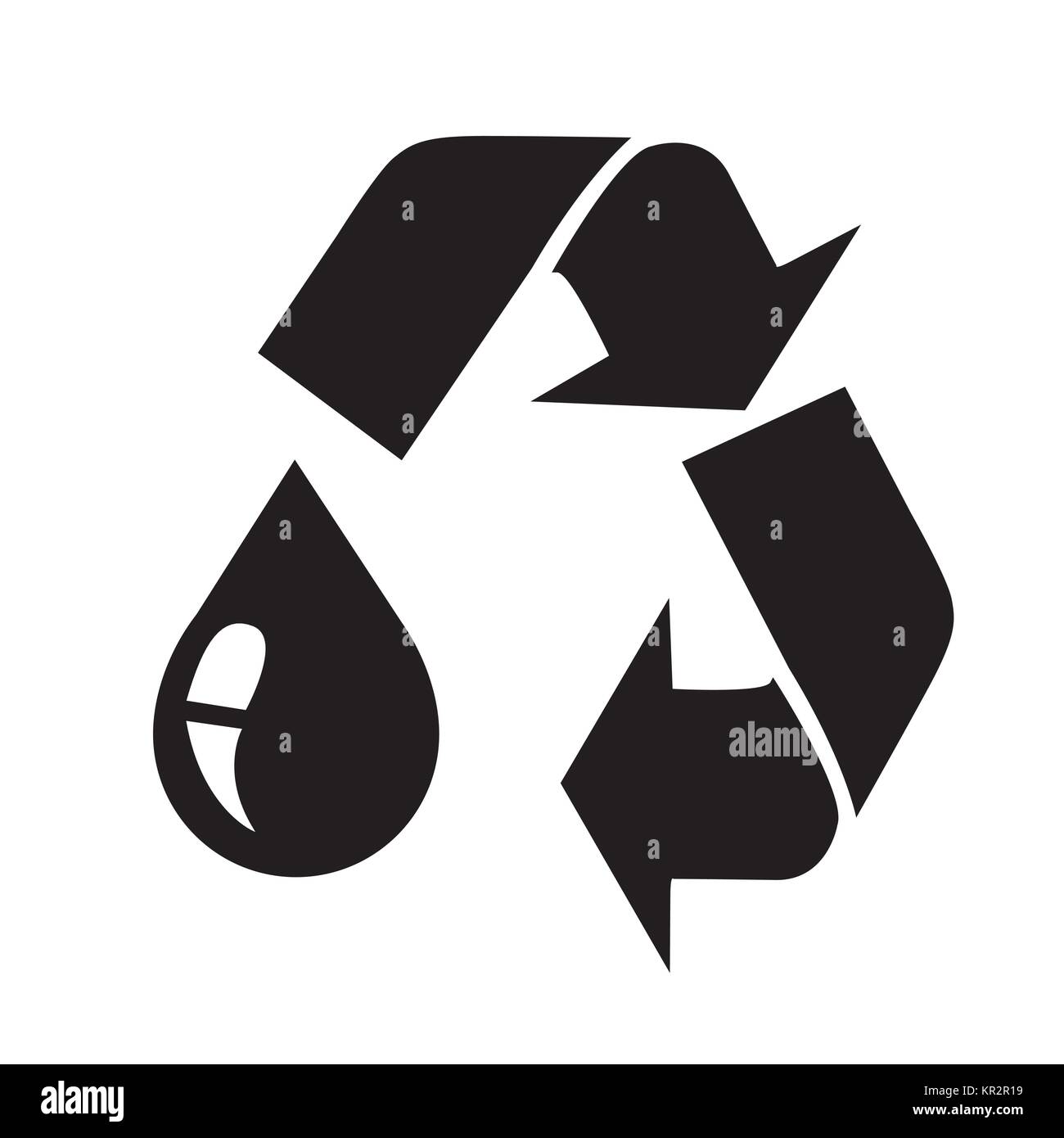 Black oil drop with recycle sign Stock Vector Image & Art - Alamy