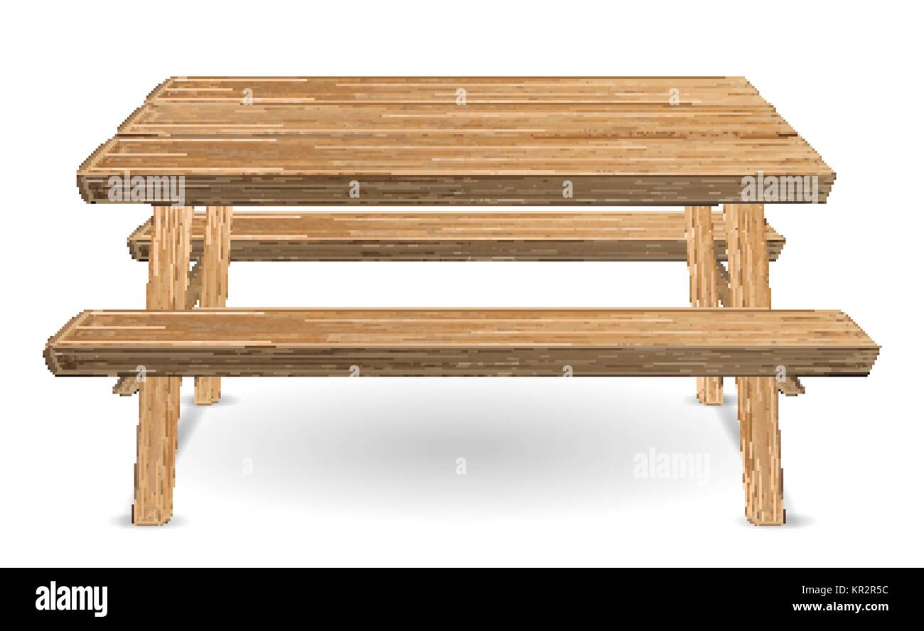 Picnic park table outside Stock Vector Images - Alamy
