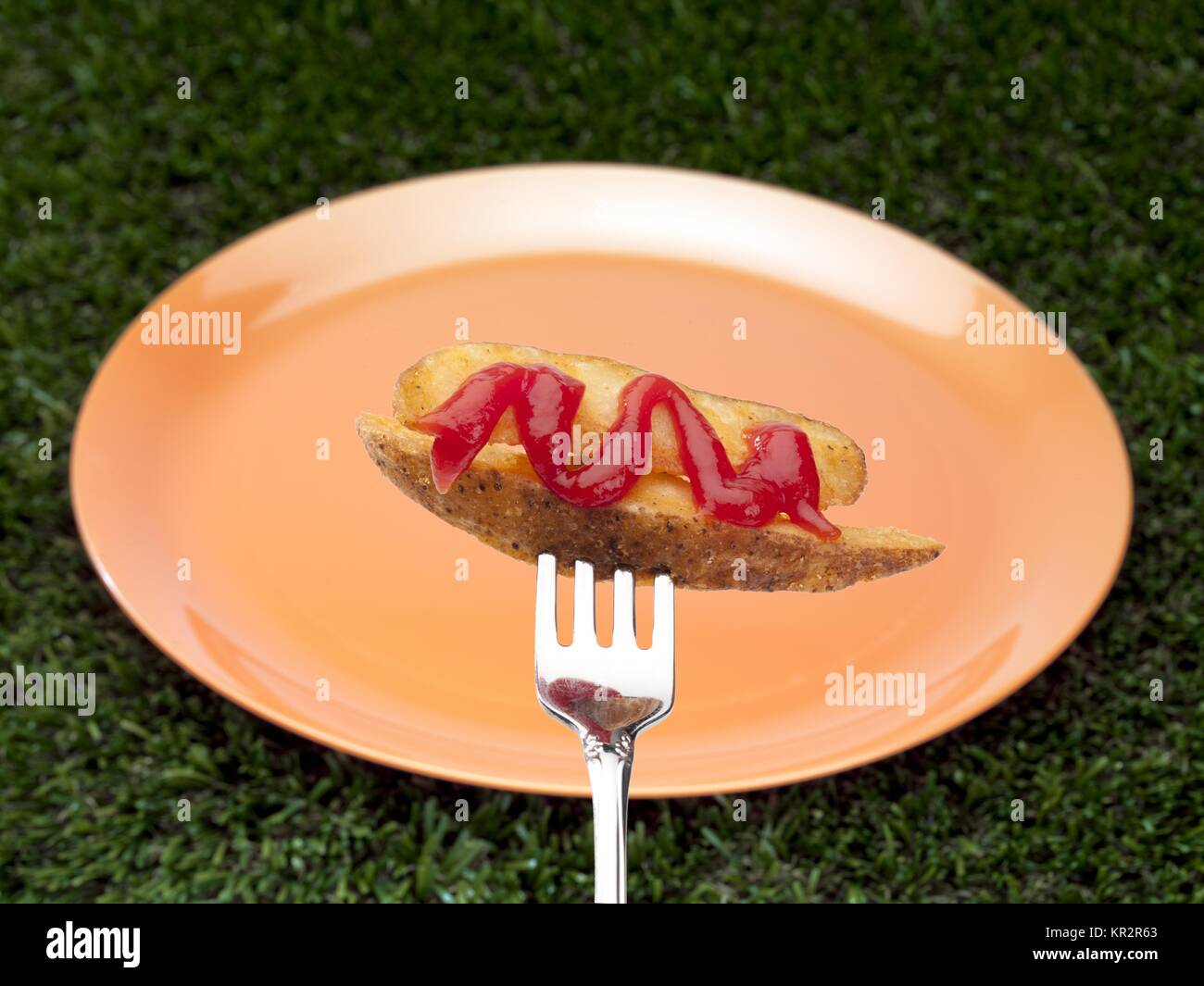 potato strip and orange plate Stock Photo - Alamy