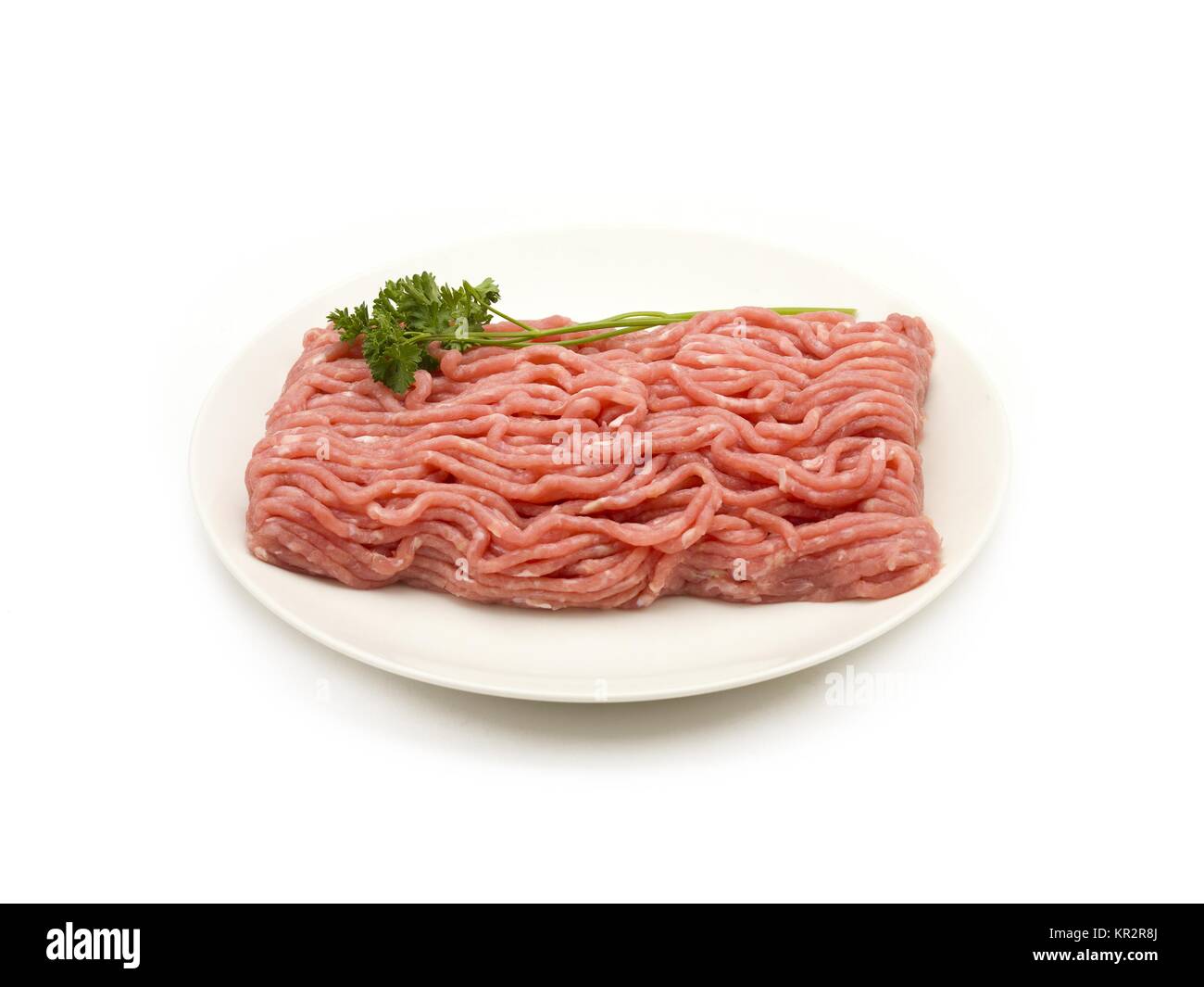 Raw Ground Beef on a Plate Stock Photo - Alamy