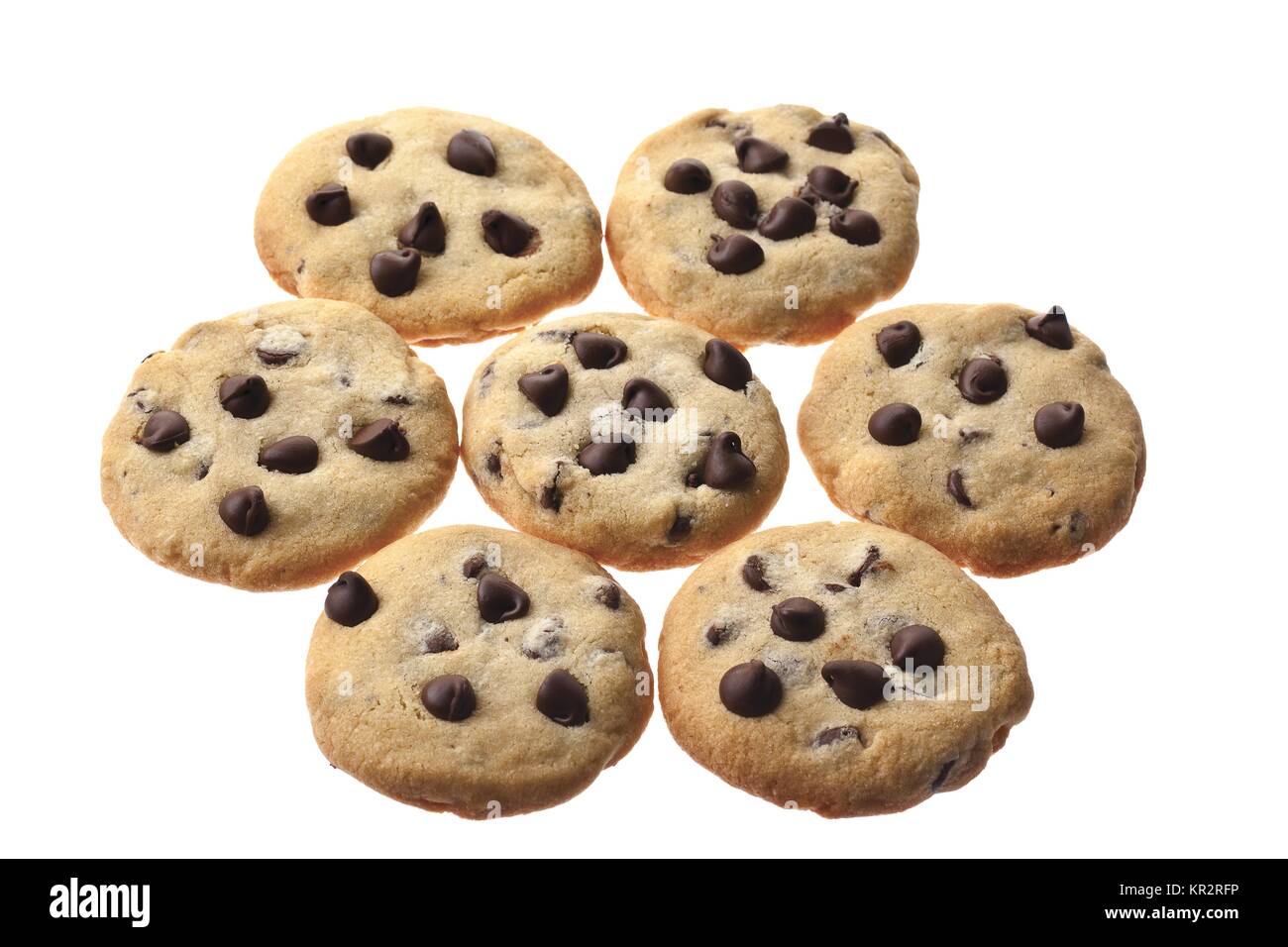 scattered chocolate chip cookies Stock Photo - Alamy