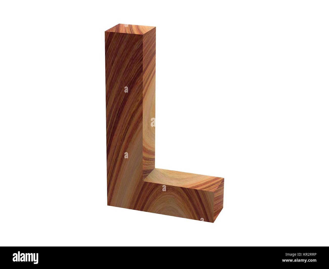 wood L font 3D Stock Photo - Alamy