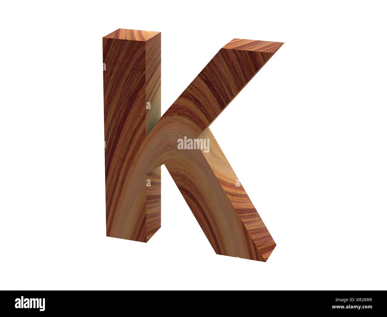 wood K font 3D Stock Photo - Alamy
