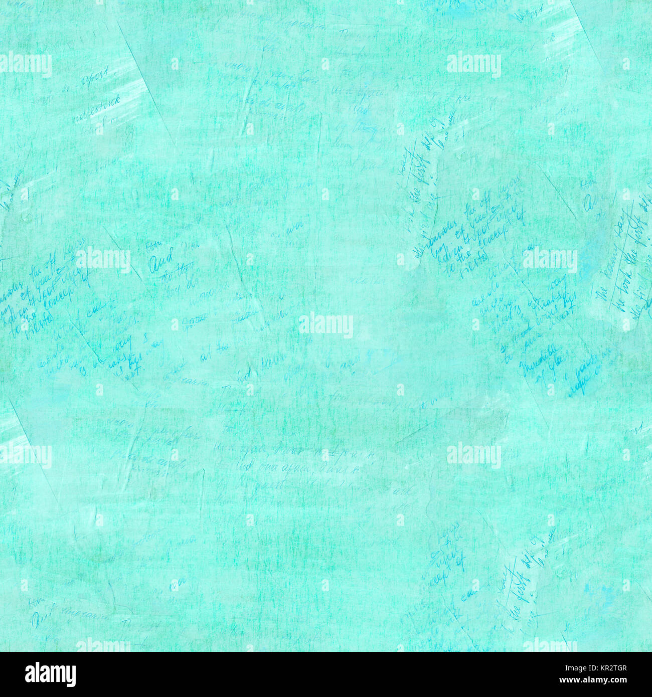 Seamless teal pattern of handwritten texts, vintage collage Stock Photo ...