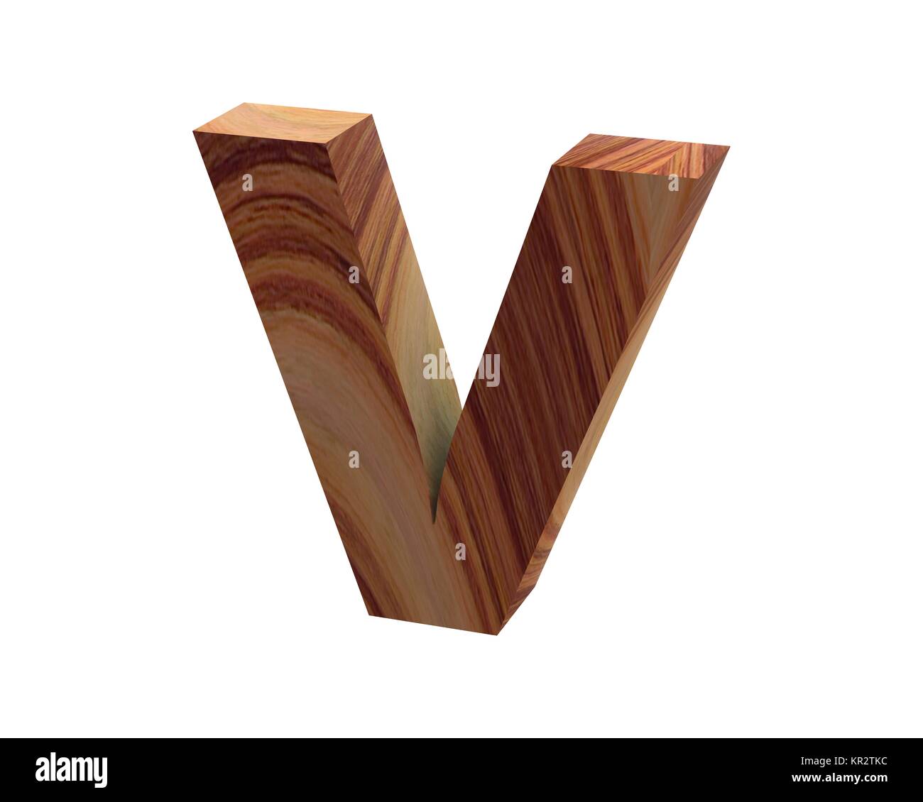 wood v font 3D Stock Photo - Alamy