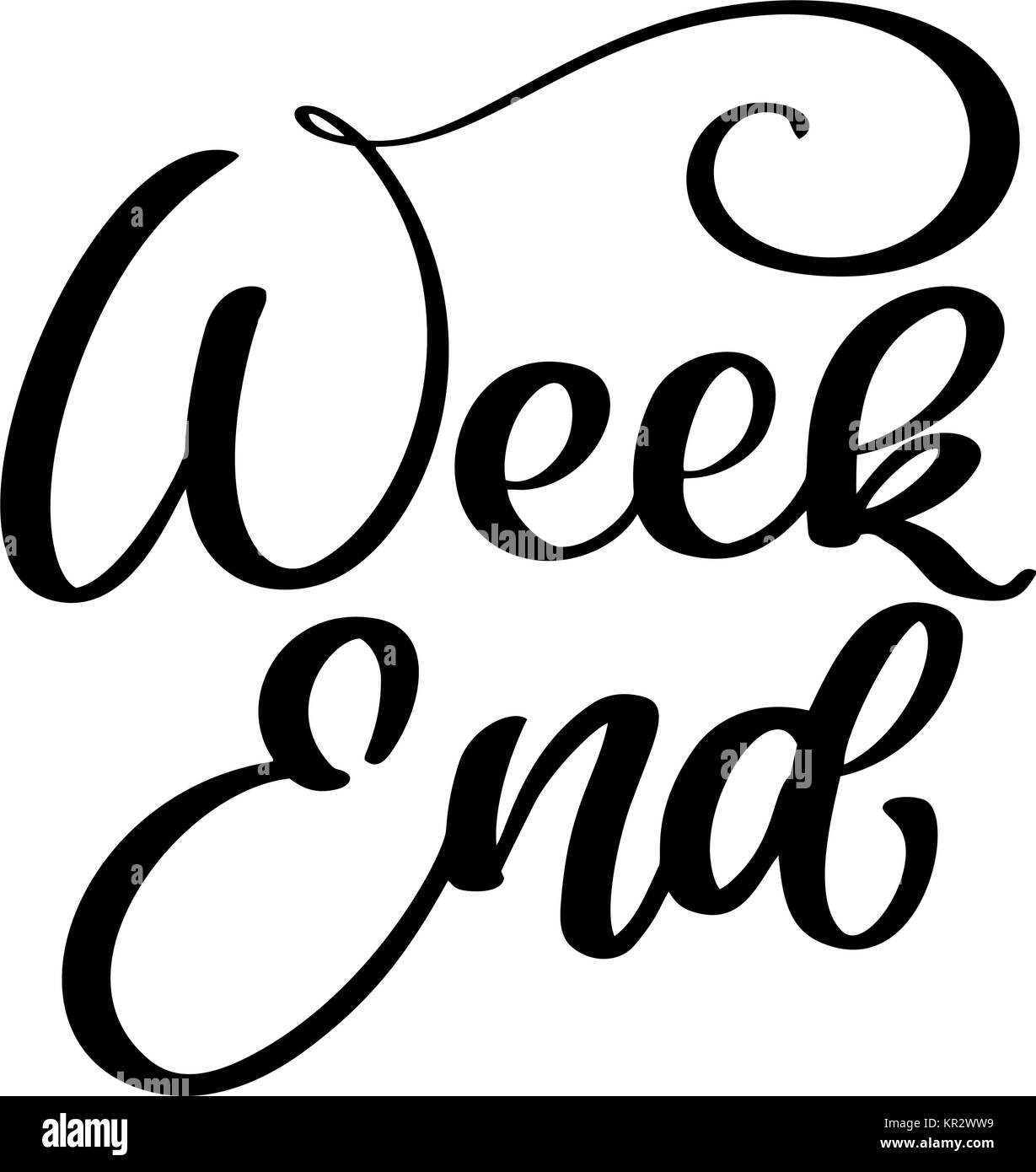 Weekend hand written lettering. Modern brush calligraphy. Inspirational ...