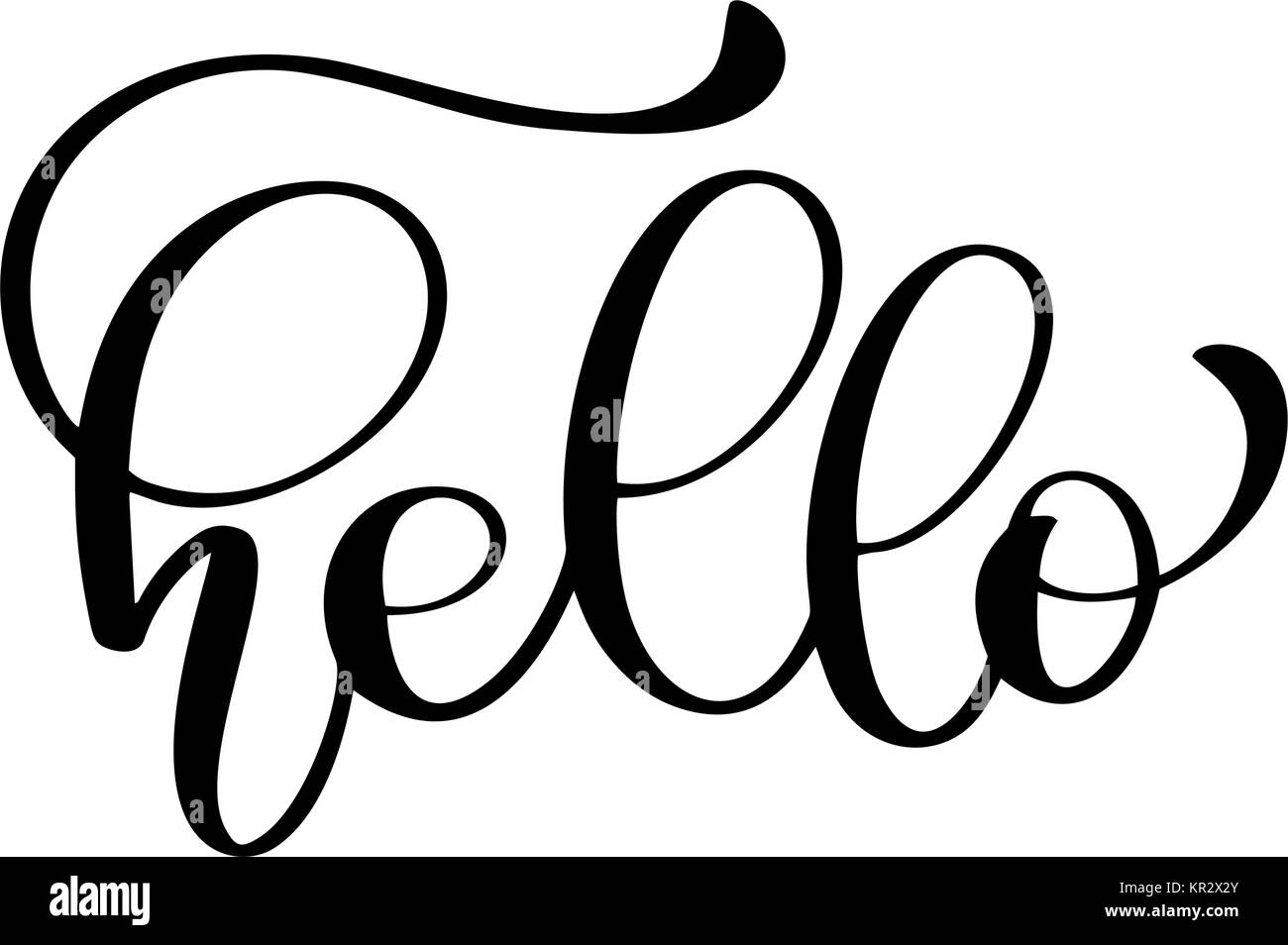 Hello quote message. Calligraphic simple logo. Vector illustration for ...
