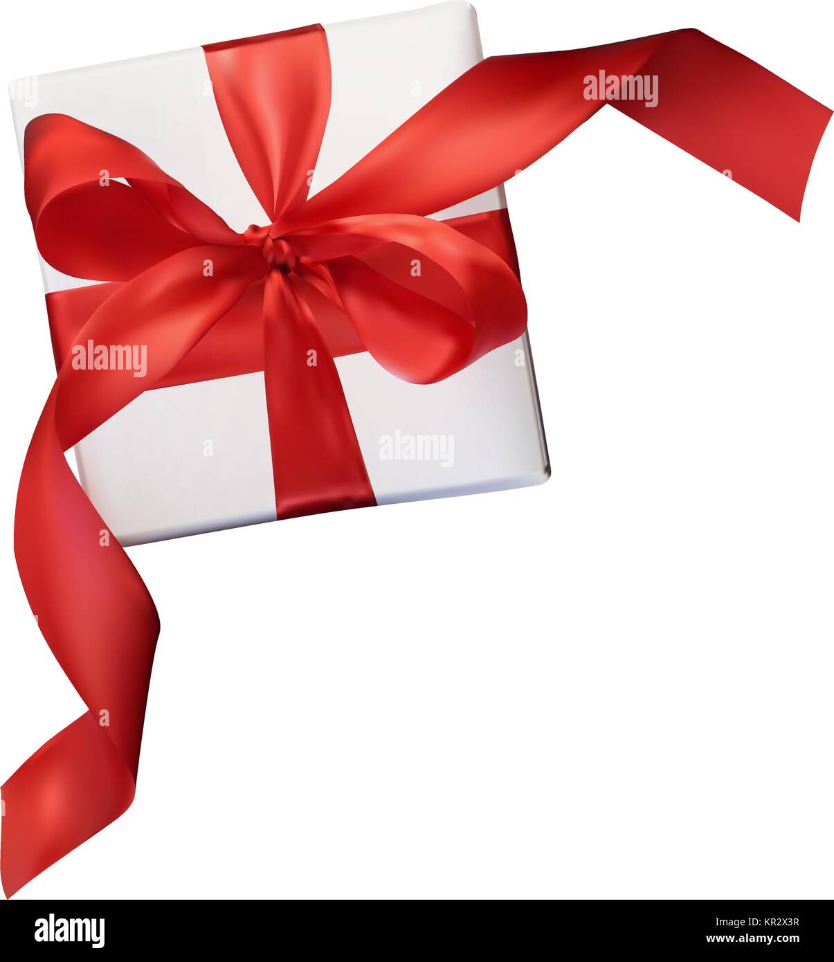 Christmas mesh vector realism gift box with a red bow on transparent ...