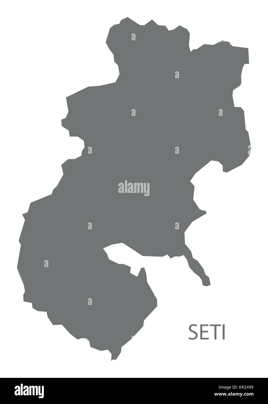 Seti map of Nepal grey illustration silhouette shape Stock Vector Image ...