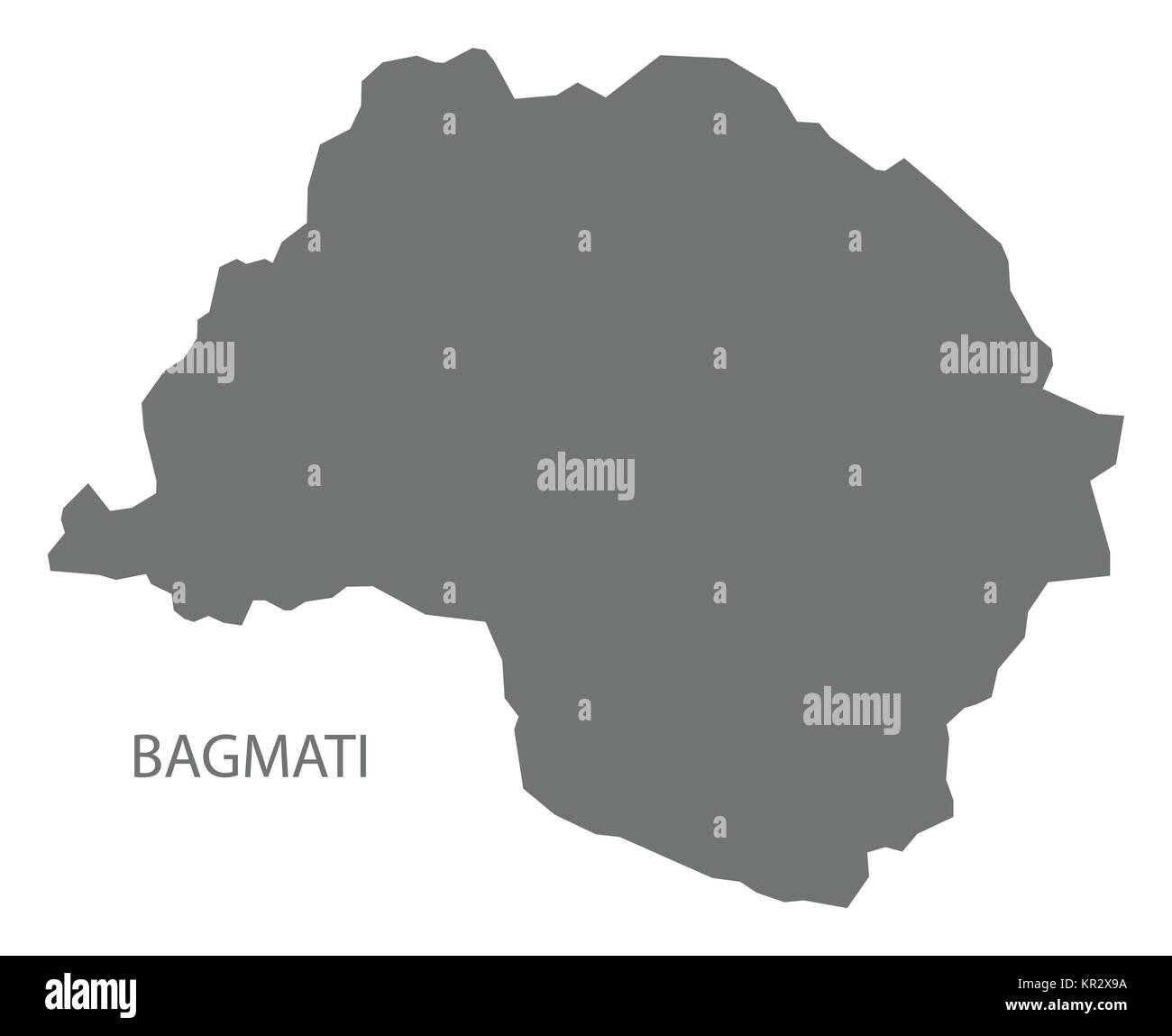 Bagmati map of Nepal grey illustration silhouette shape Stock Vector ...