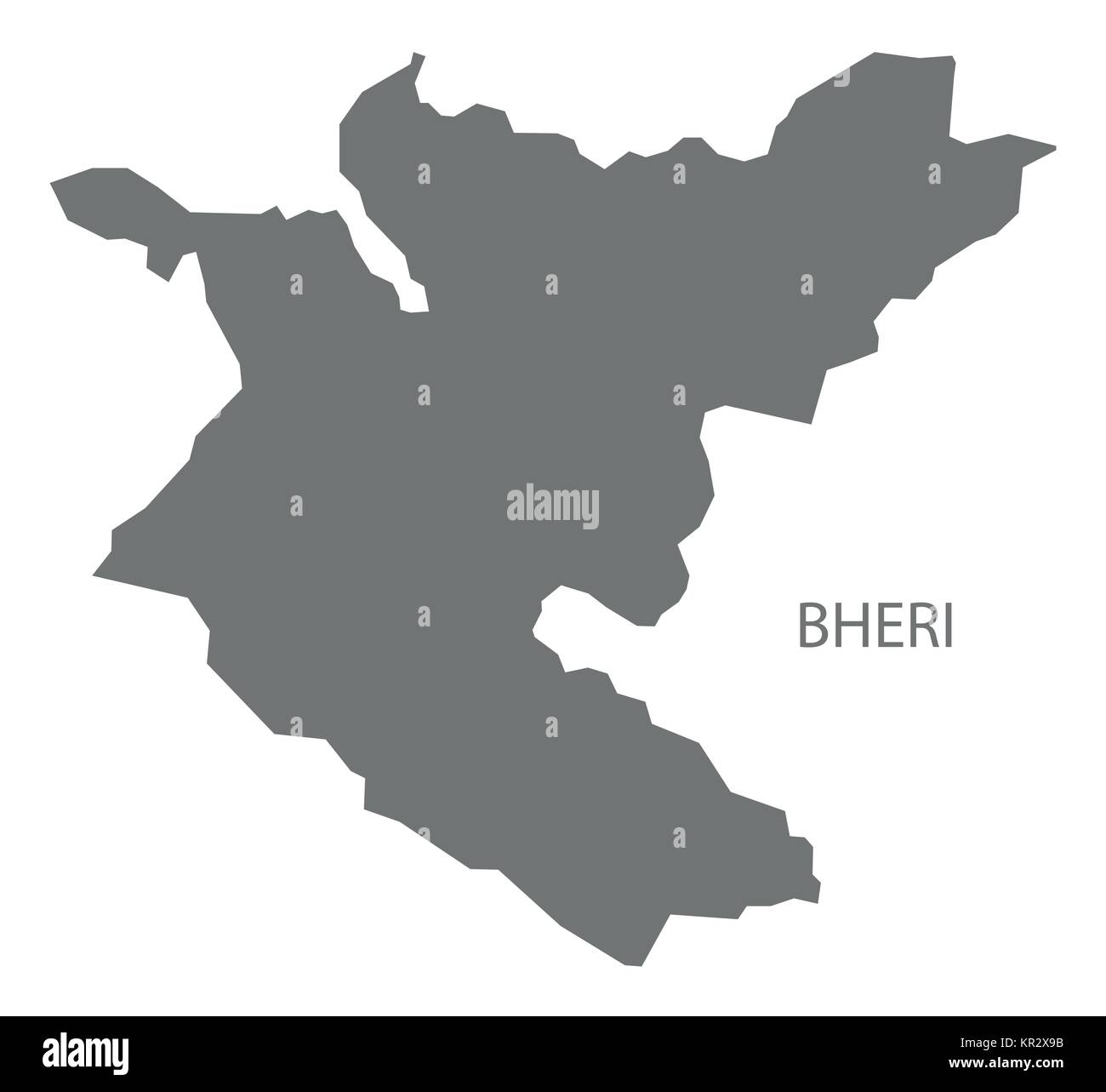 Bheri map of Nepal grey illustration silhouette shape Stock Vector ...
