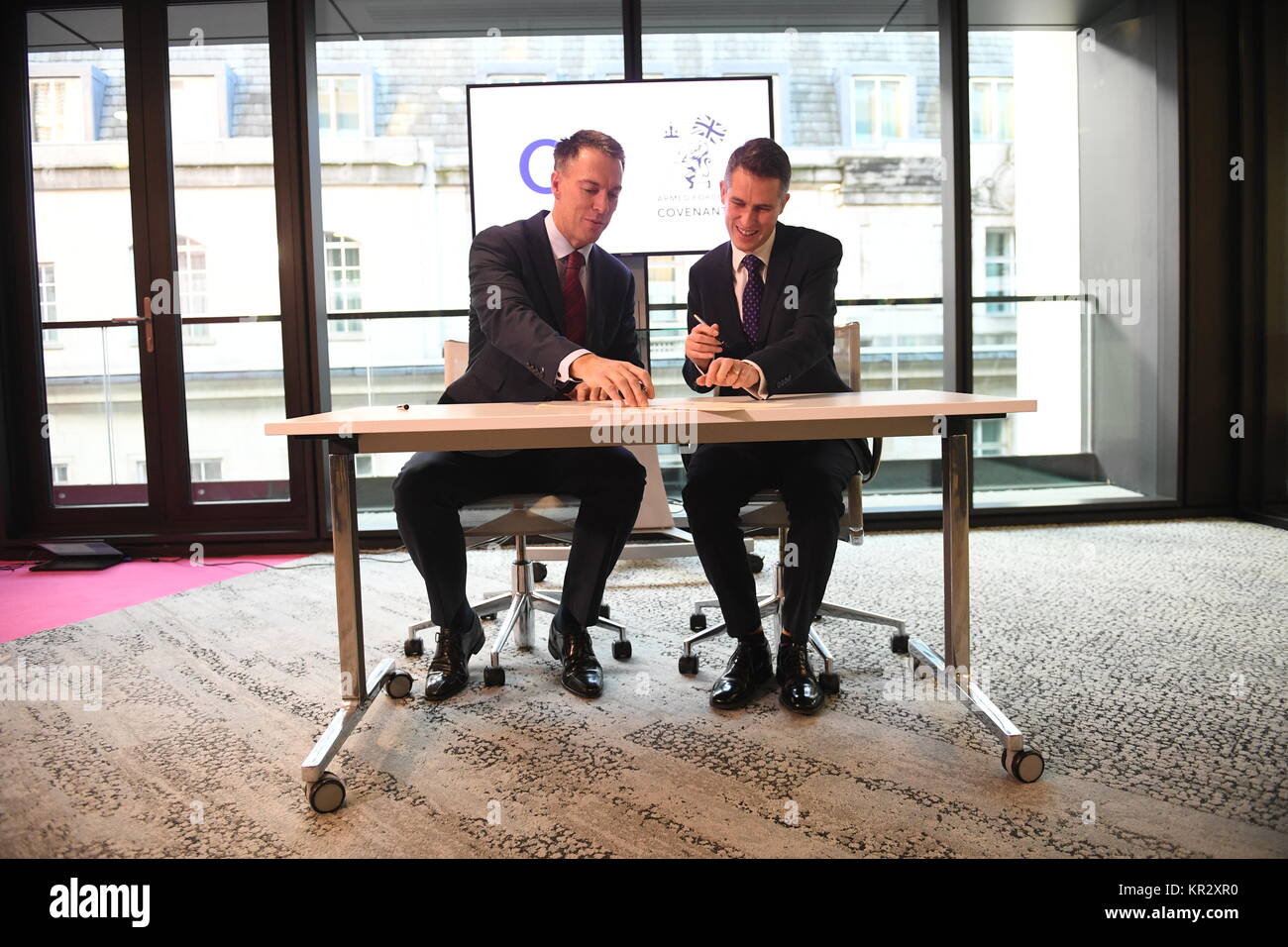 Defence Secretary Gavin Williamson (right) and Mark Evans, chief ...