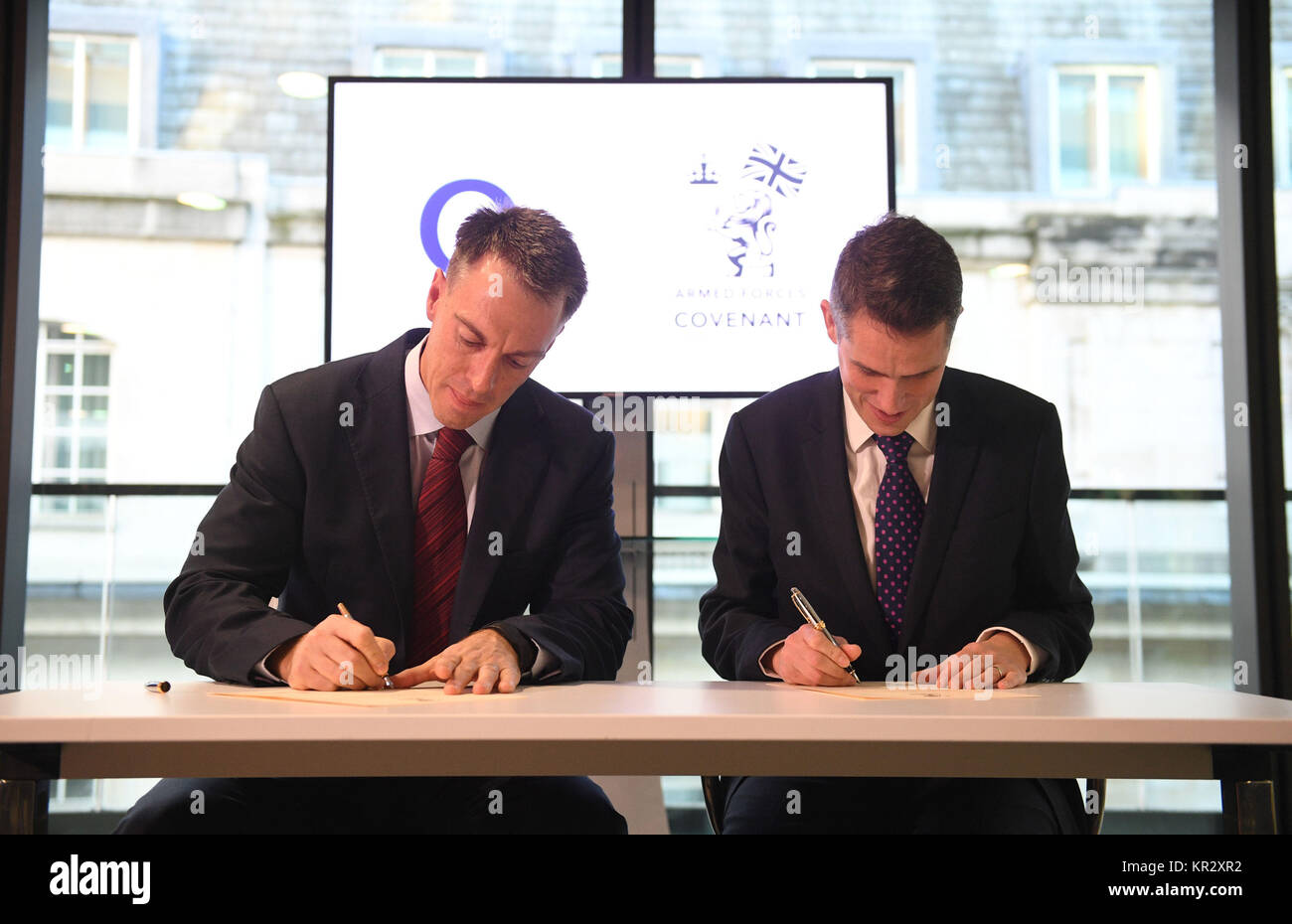 Defence Secretary Gavin Williamson (right) and Mark Evans, chief ...