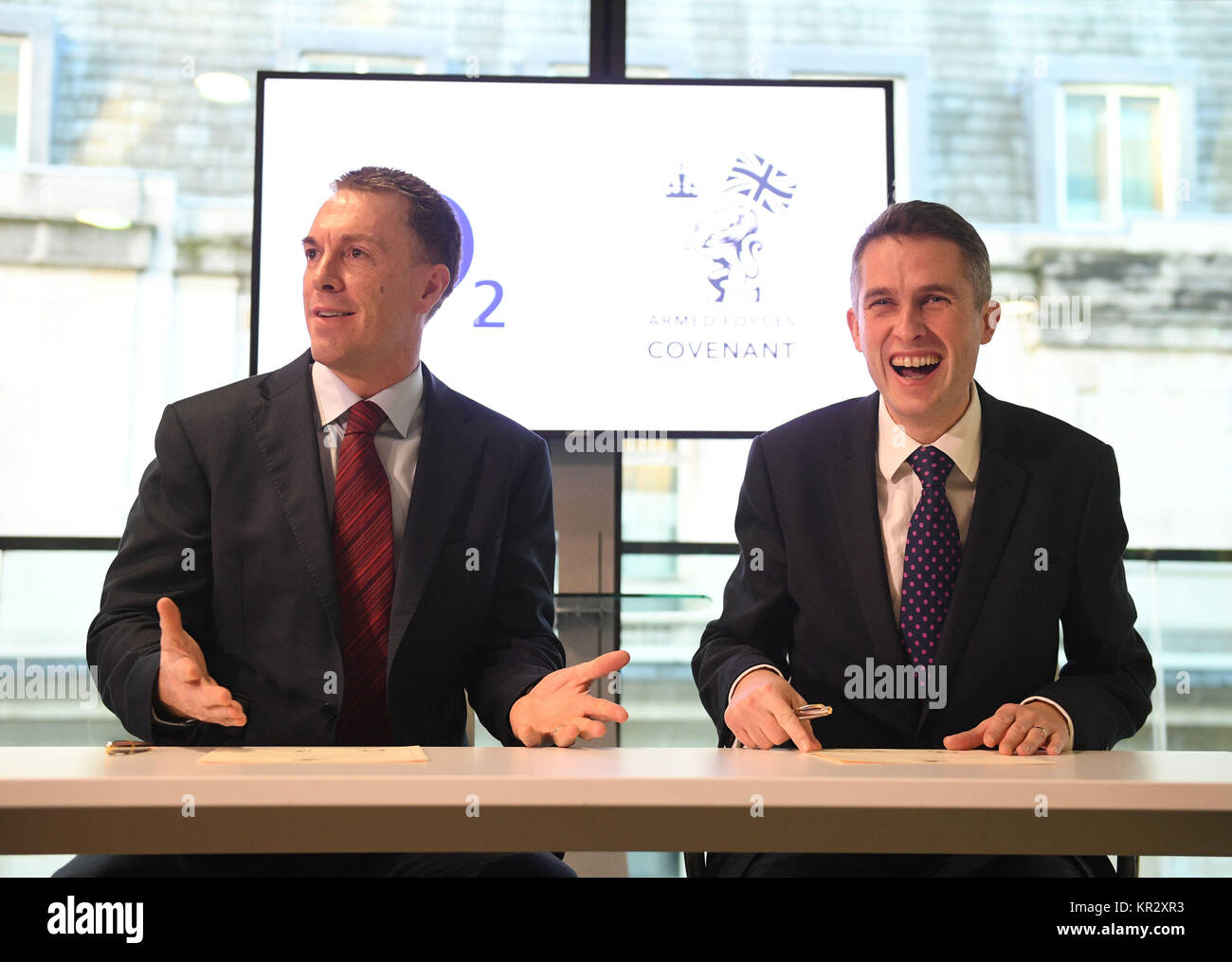 Defence Secretary Gavin Williamson (right) and Mark Evans, chief ...