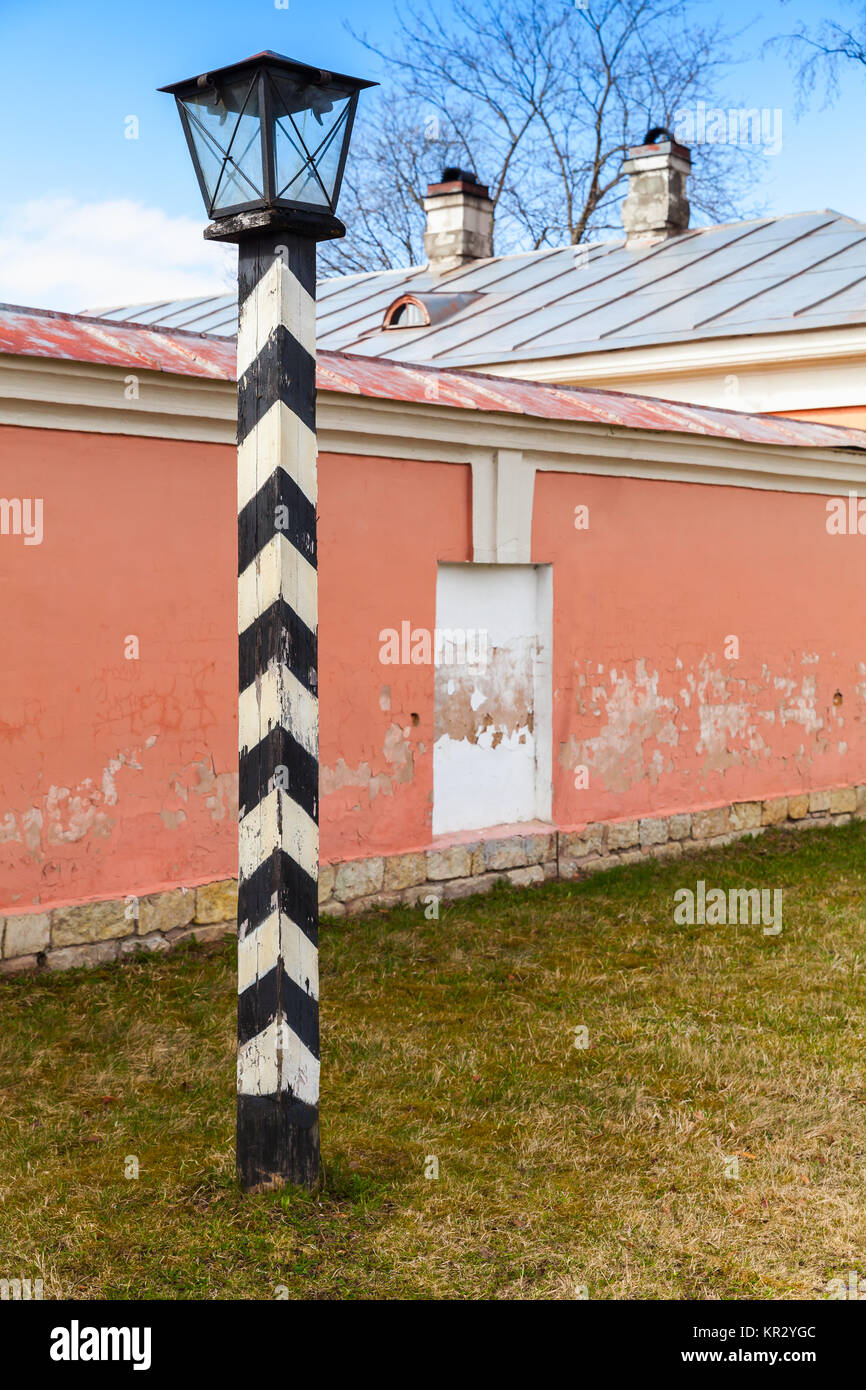 Retro stylized street light pole in Russian countryside Stock Photo - Alamy