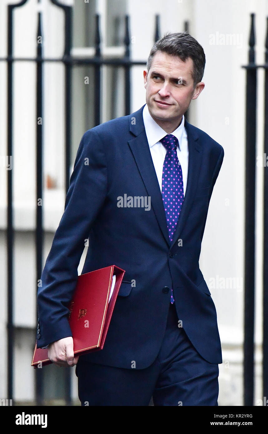 Defence Secretary Gavin Williamson arriving in Downing Street, London ...